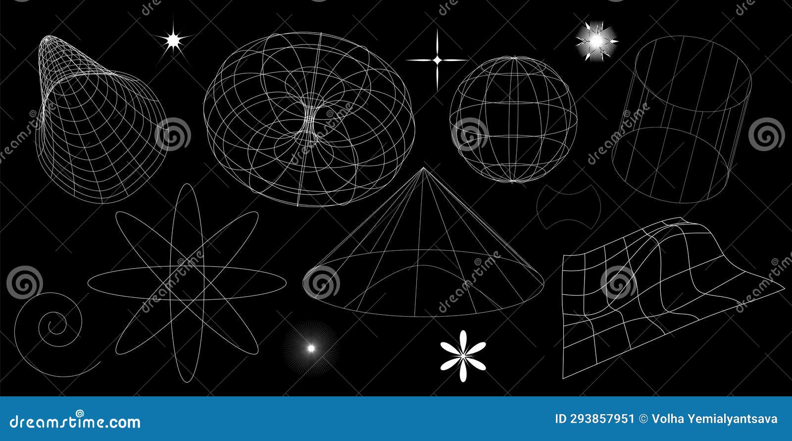 Geometry Wireframe Grid Backgrounds In Neon Pink Color. 3D Abstract ...