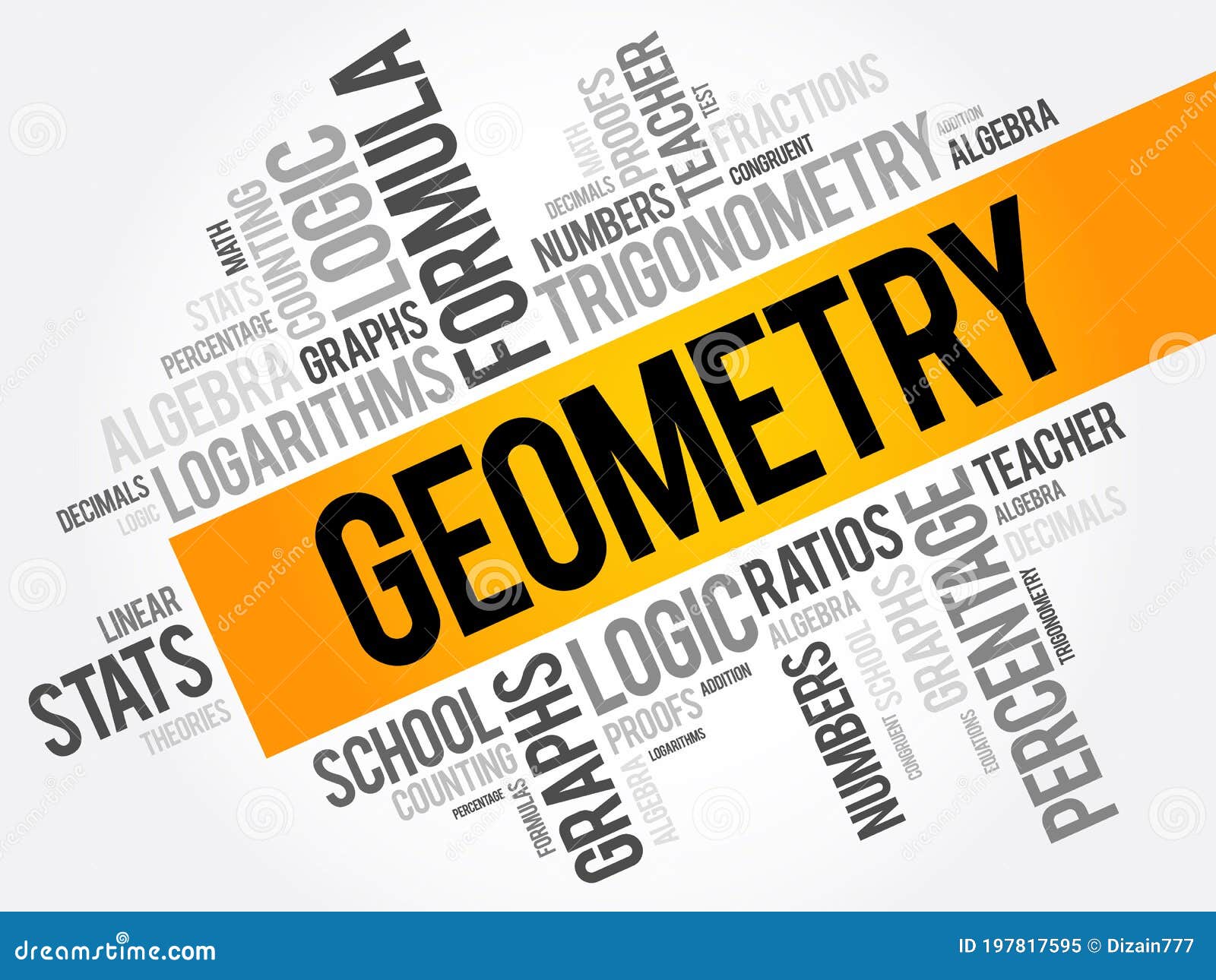 Geometry Word Cloud Collage, Education Concept Background Stock ...