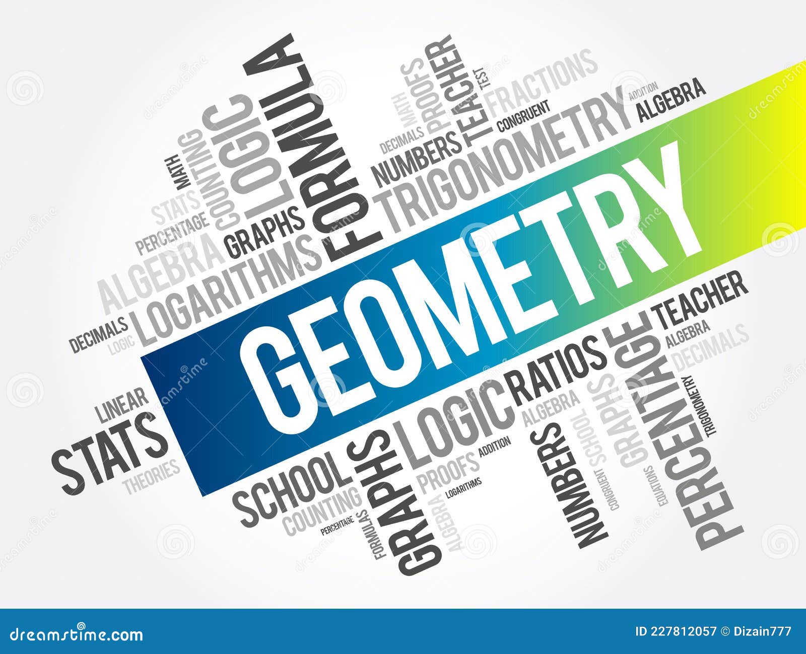 Geometry Word Cloud Collage, Education Concept Background Stock ...