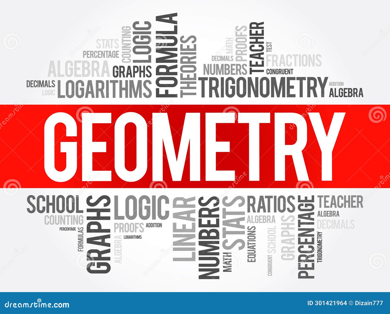 Geometry Word Cloud Collage, Education Concept Background Stock Photo ...
