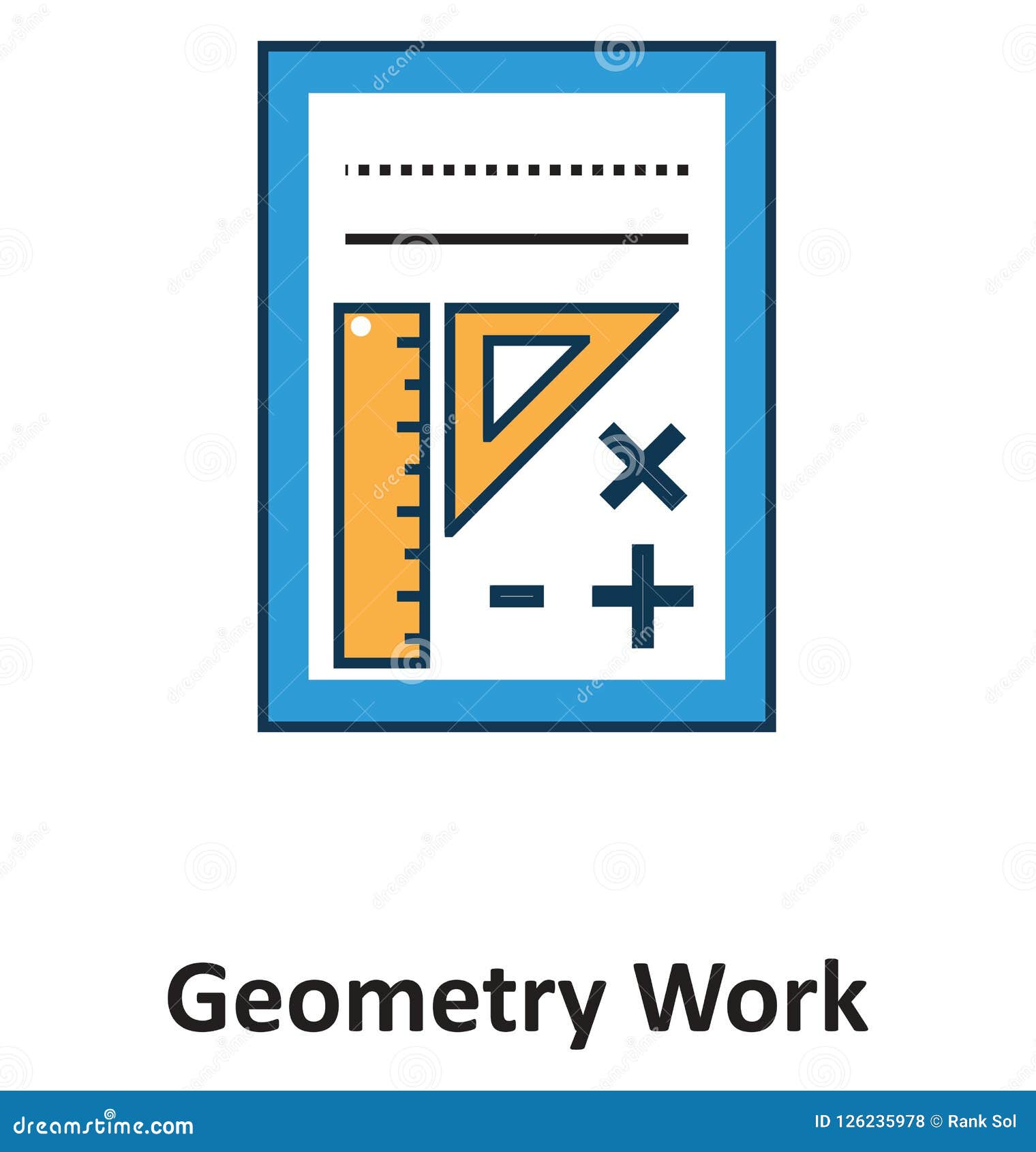 Geometry Work Isolated and Vector Icon for Technology Stock Vector ...