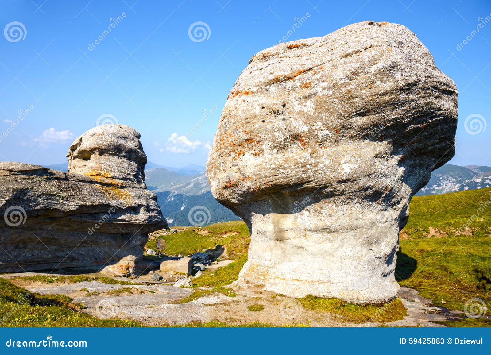 Geomorphologic Rocky Structures in Bucegi Mountains Stock Image - Image ...
