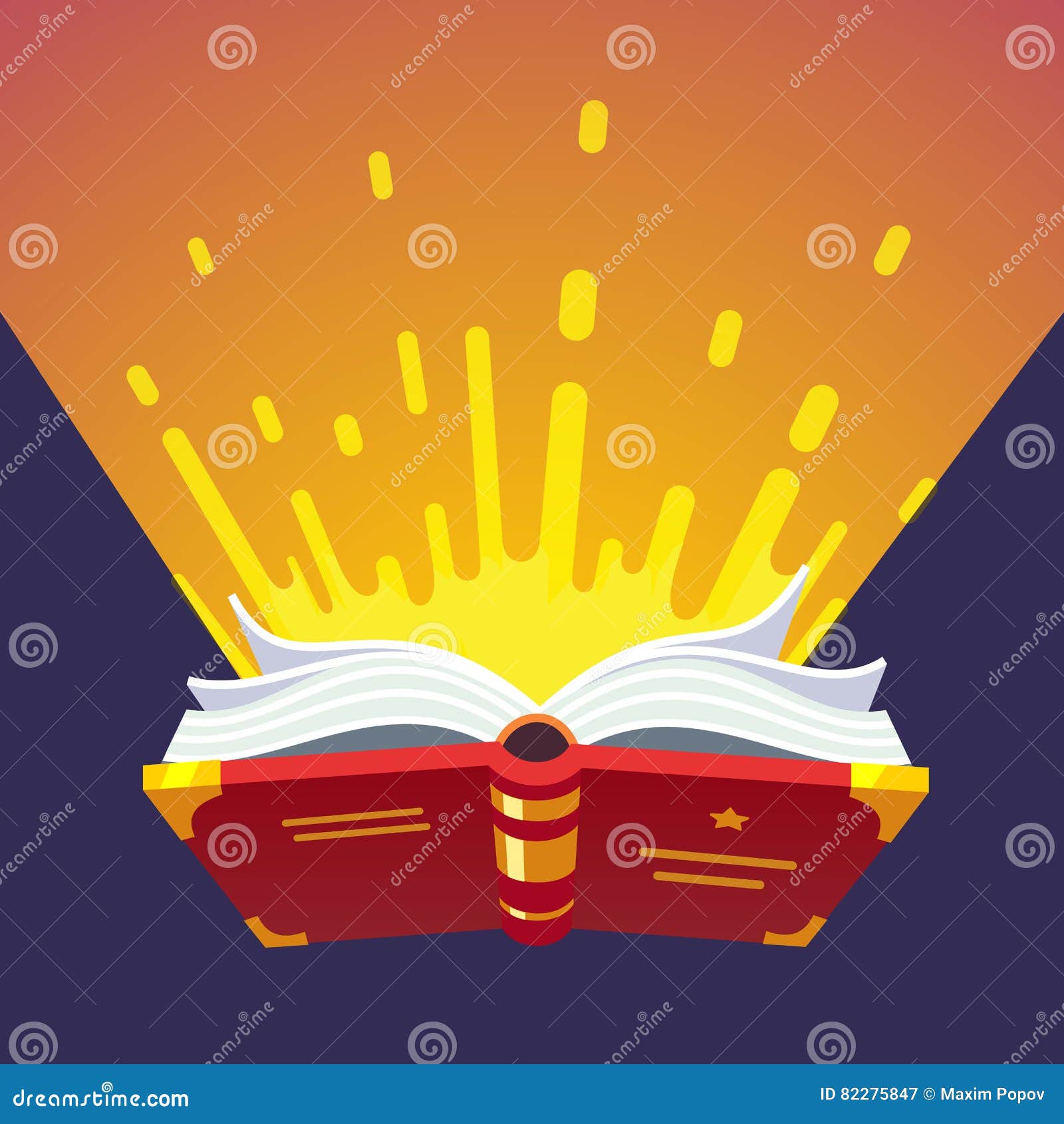 Geopend Gloeiend Magisch Boek Vector Illustratie - Illustration of ...