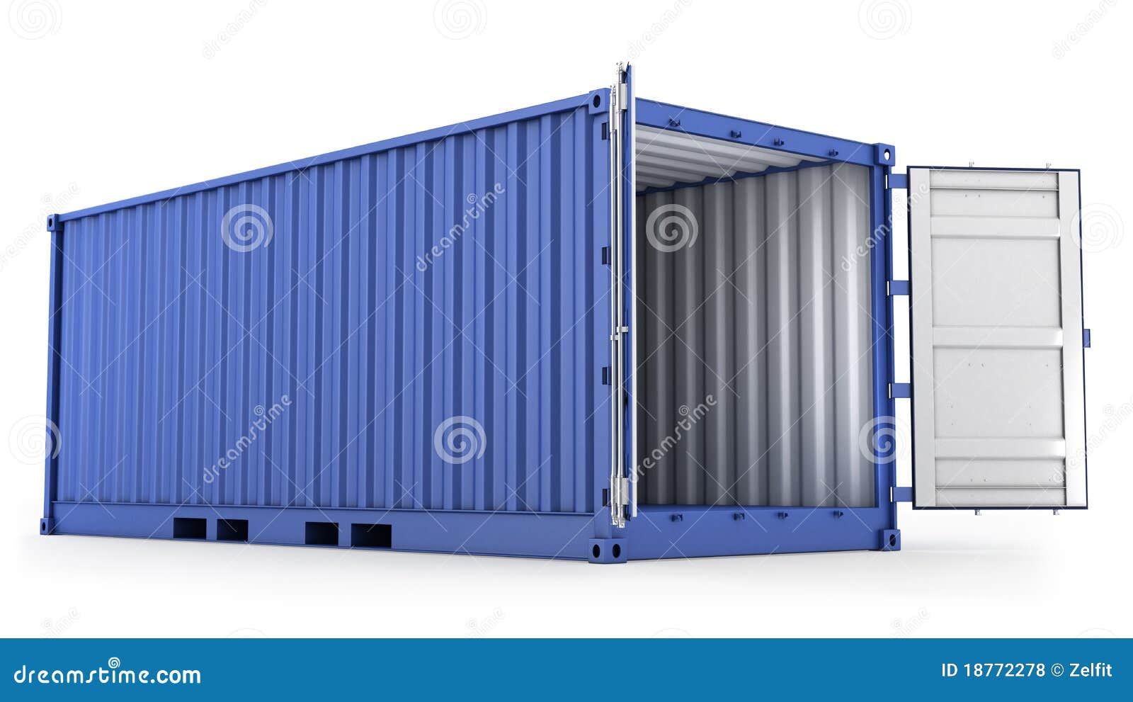 Geopende Blauwe Vrachtcontainer Stock Illustratie - Illustration of ...