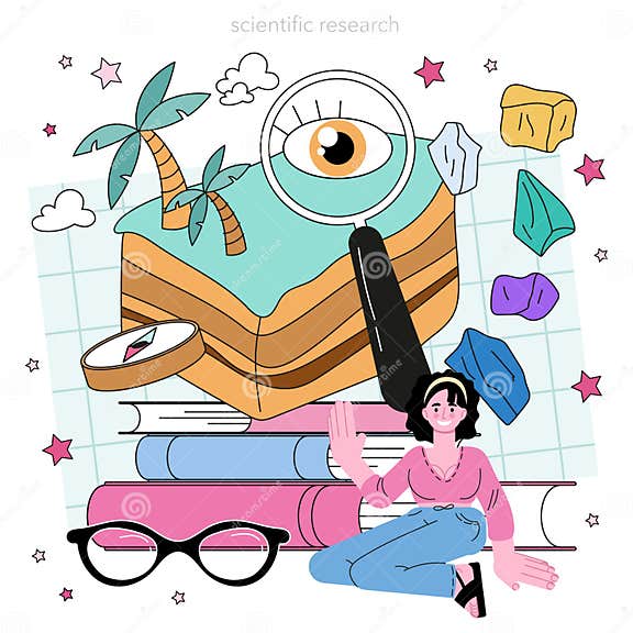 Geophysicist Concept Set. Scientist Study Structure, Evolution Stock ...