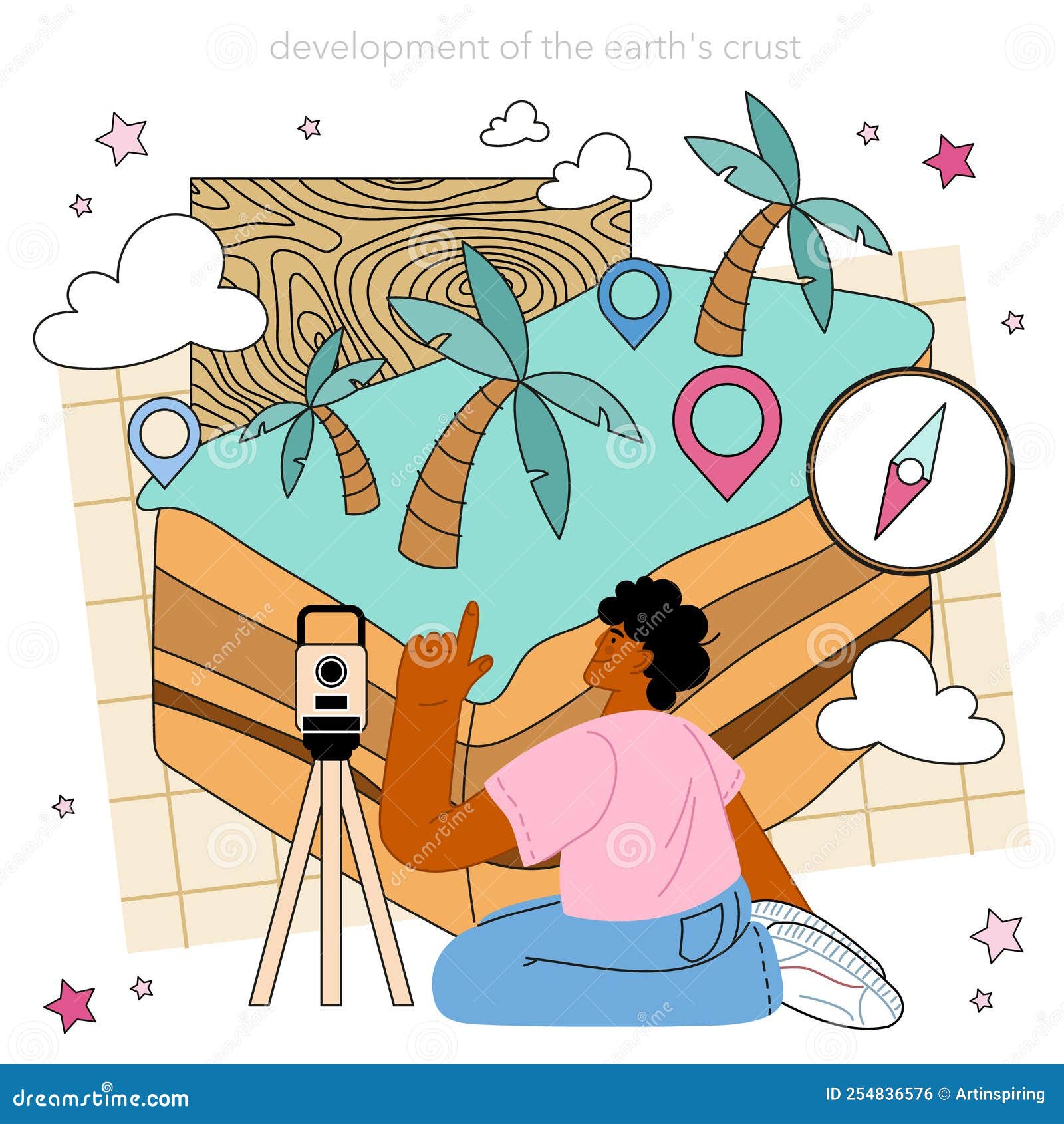 Geophysicist Concept Set. Scientist Study Structure, Evolution Stock ...