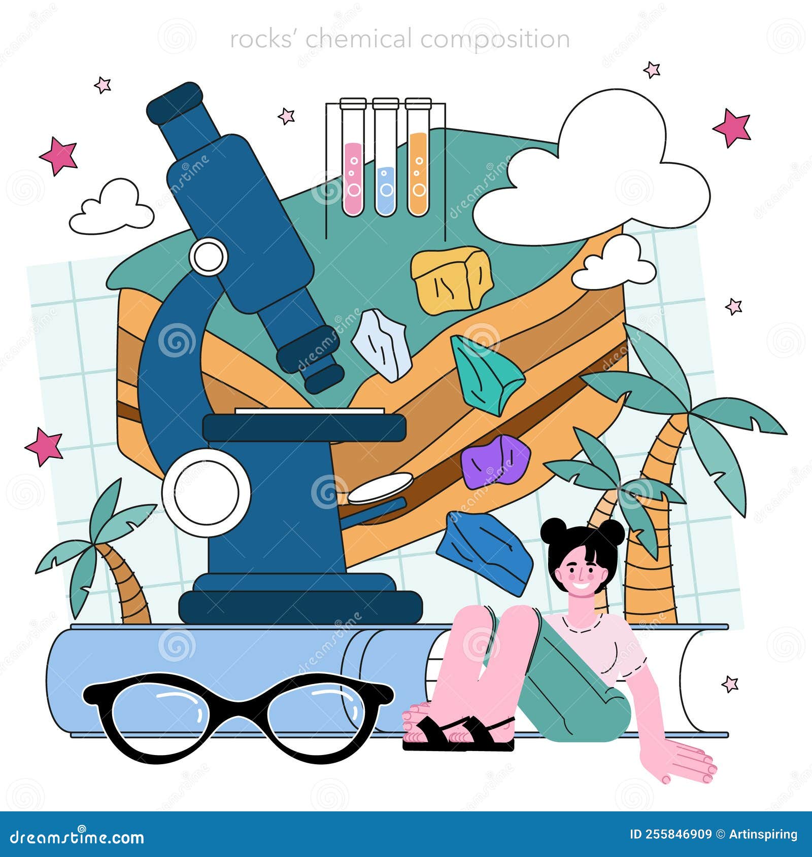 Geophysicist Concept Set. Scientist Study Structure, Evolution Stock ...