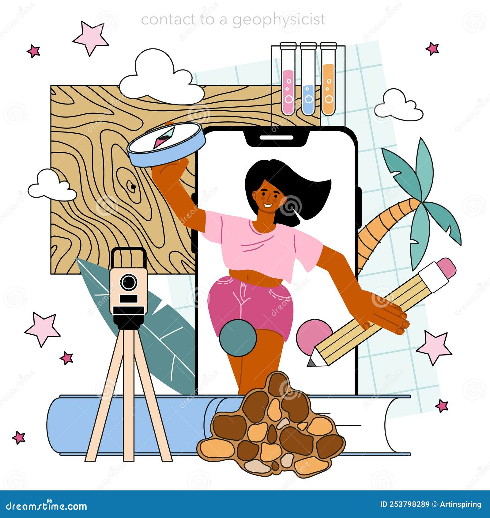 Geophysicist Online Service or Platform. Scientist Study Structure ...