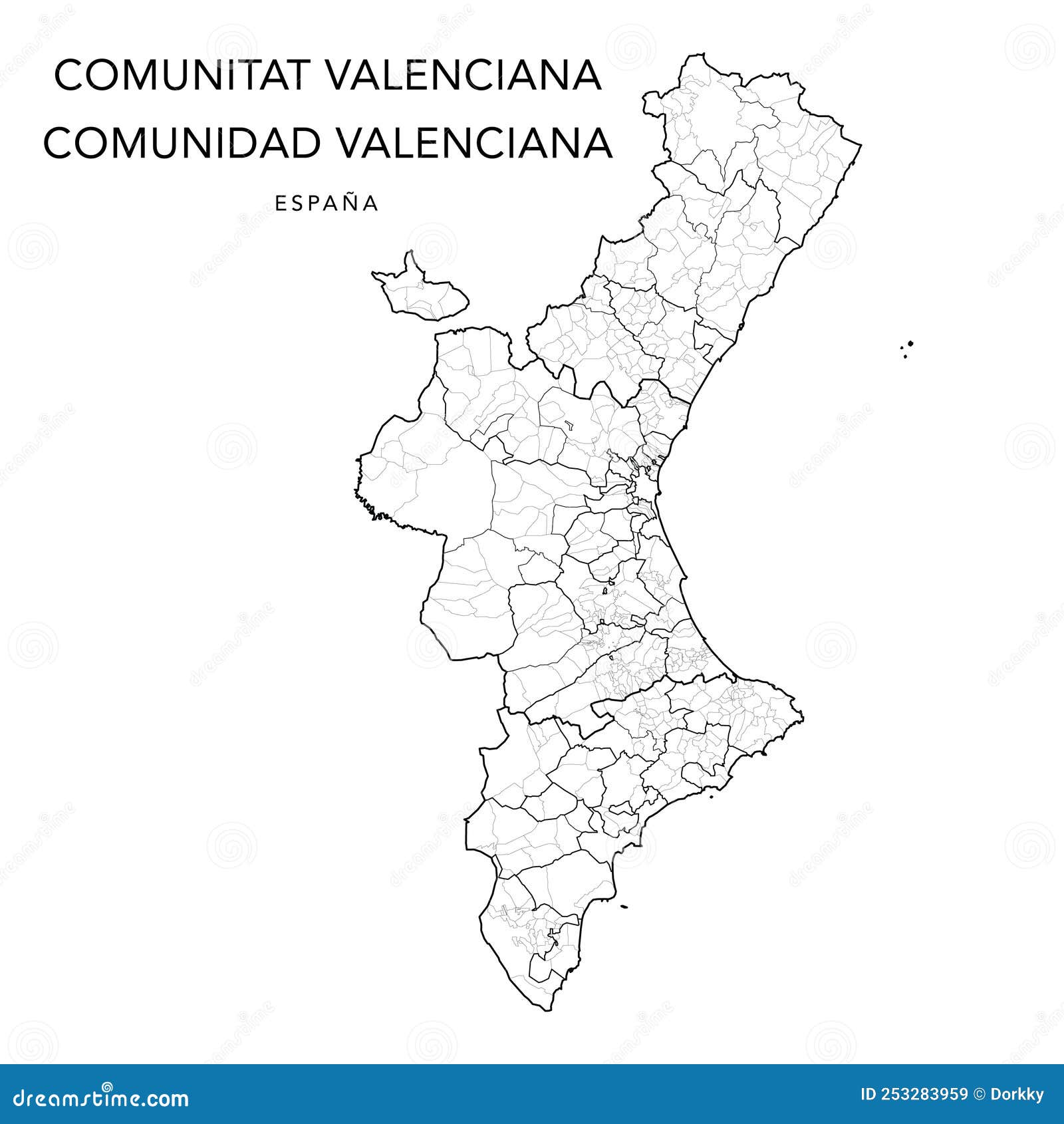 Geopolitical Vector Map of the Valencian Community As of 2022 Stock ...