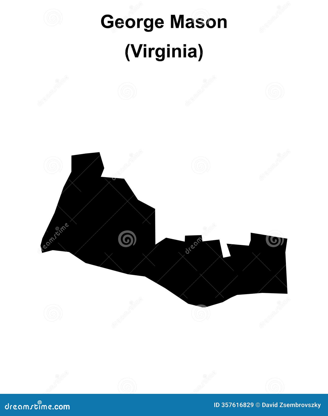 George Mason outline map stock vector. Illustration of area - 357616829