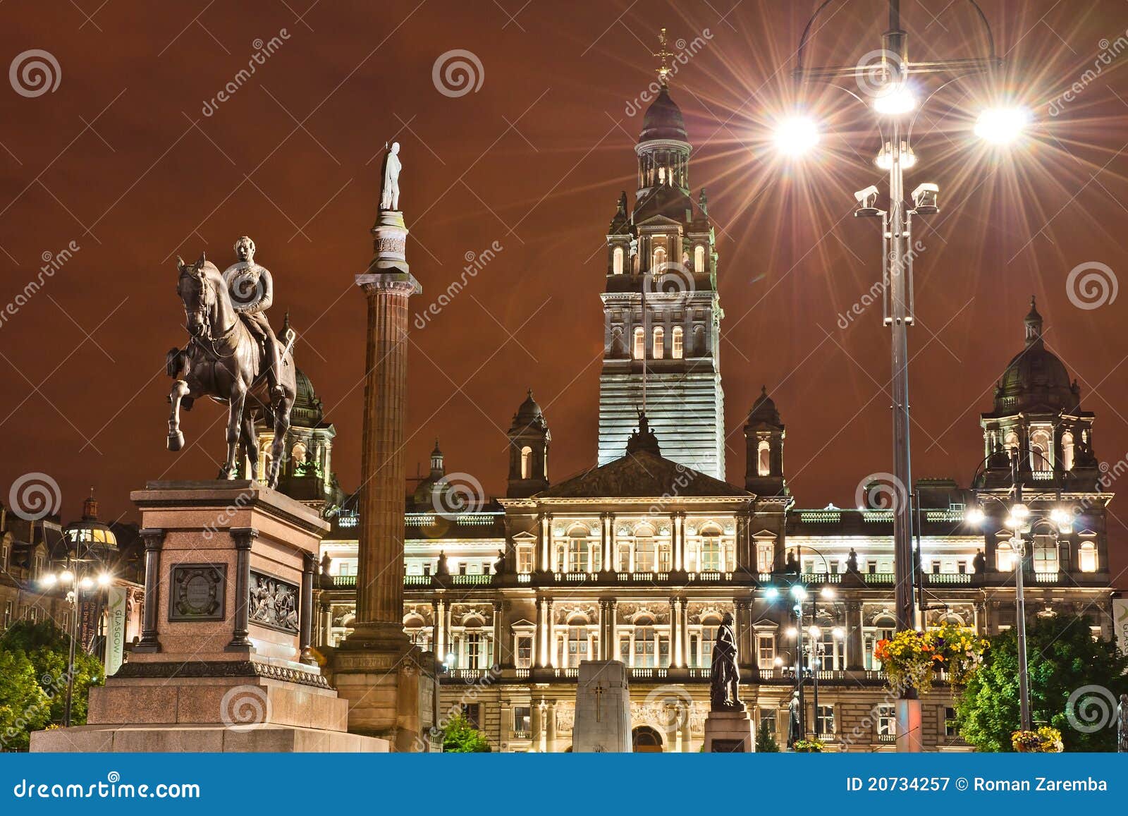 George Square, Glasgow stock image. Image of memorial - 20734257