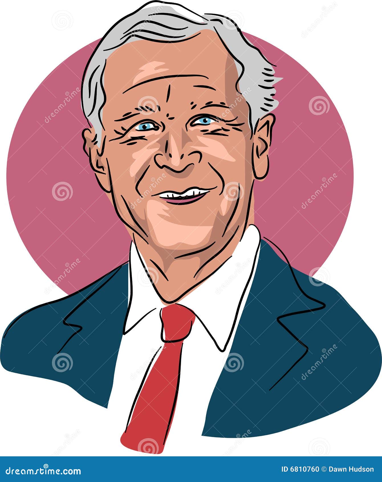 George W Bush, Former America President, Vector Illustrations ...