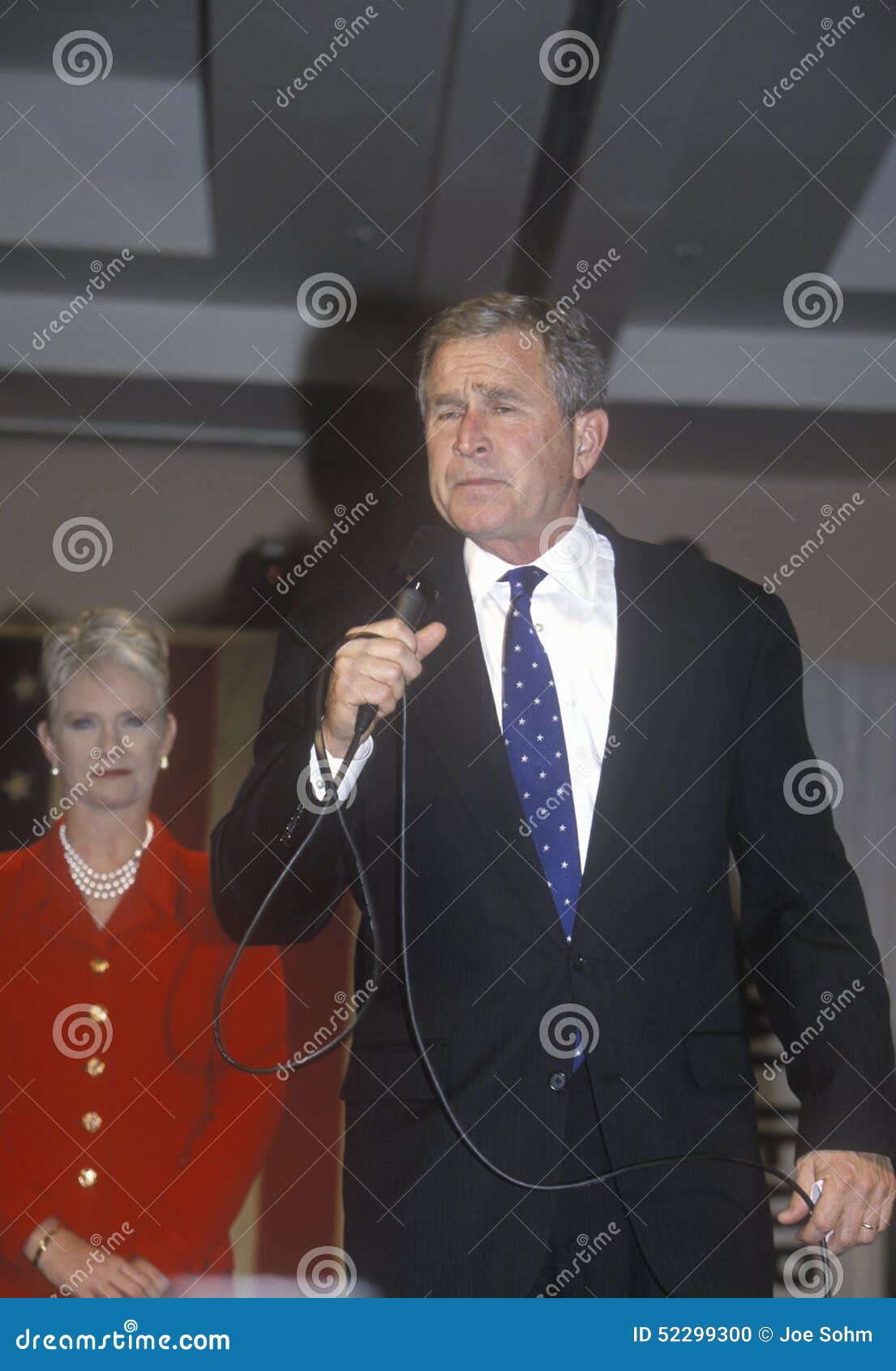 George W. Bush Speaking at Campaign Rally, Burbank, CA in 2000 ...