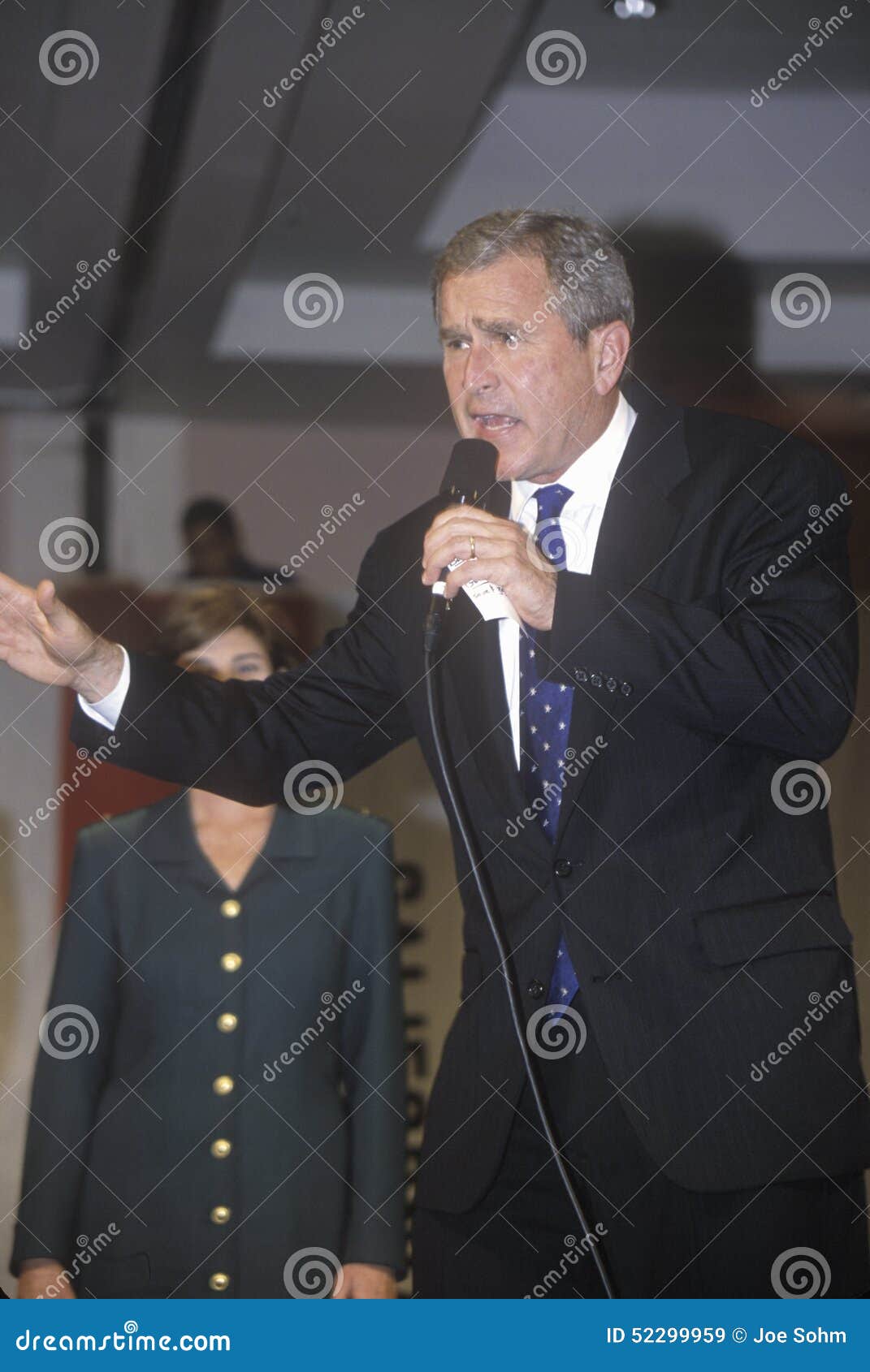 George W. Bush Speaking at Campaign Rally, Burbank, CA in 2000 ...