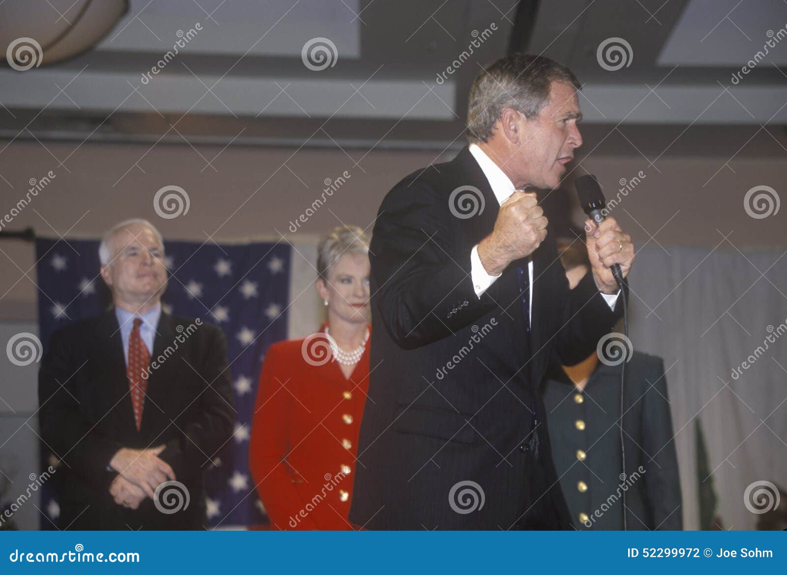 George W. Bush Speaking at Campaign Rally, Burbank, CA in 2000 ...