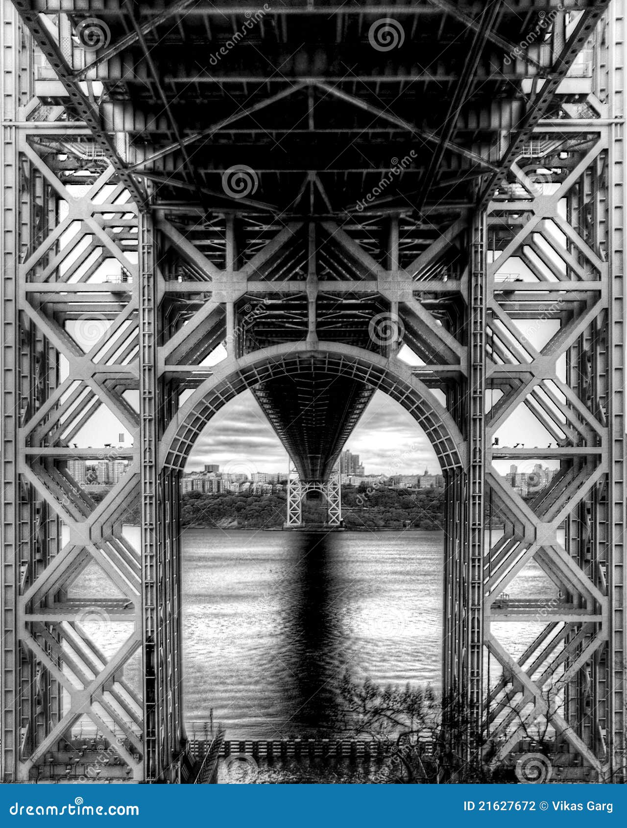 George Washington Bridge Unique Perspective Stock Photo - Image of ...