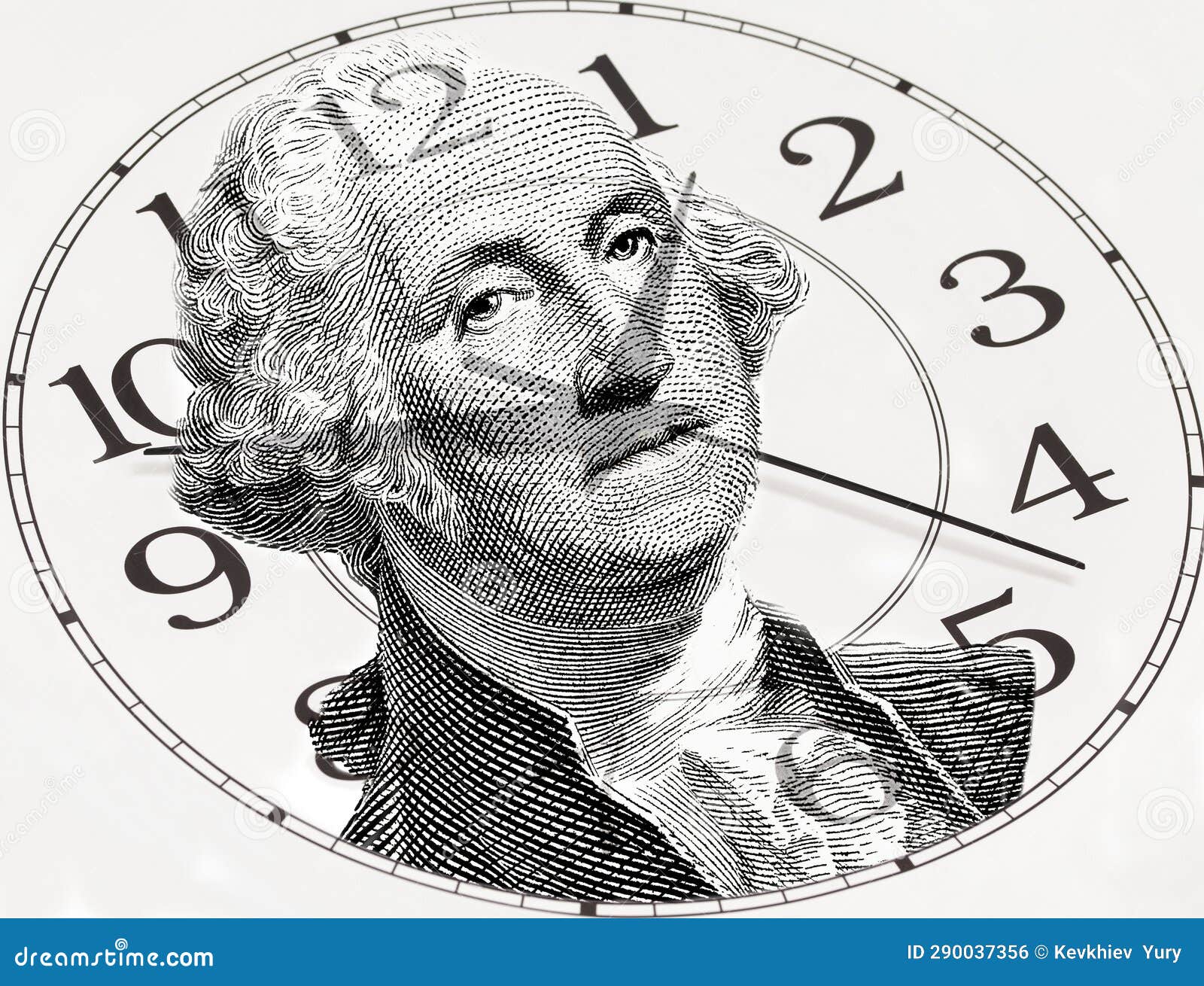 George Washington on Clock Face Stock Photo - Image of finance, face ...