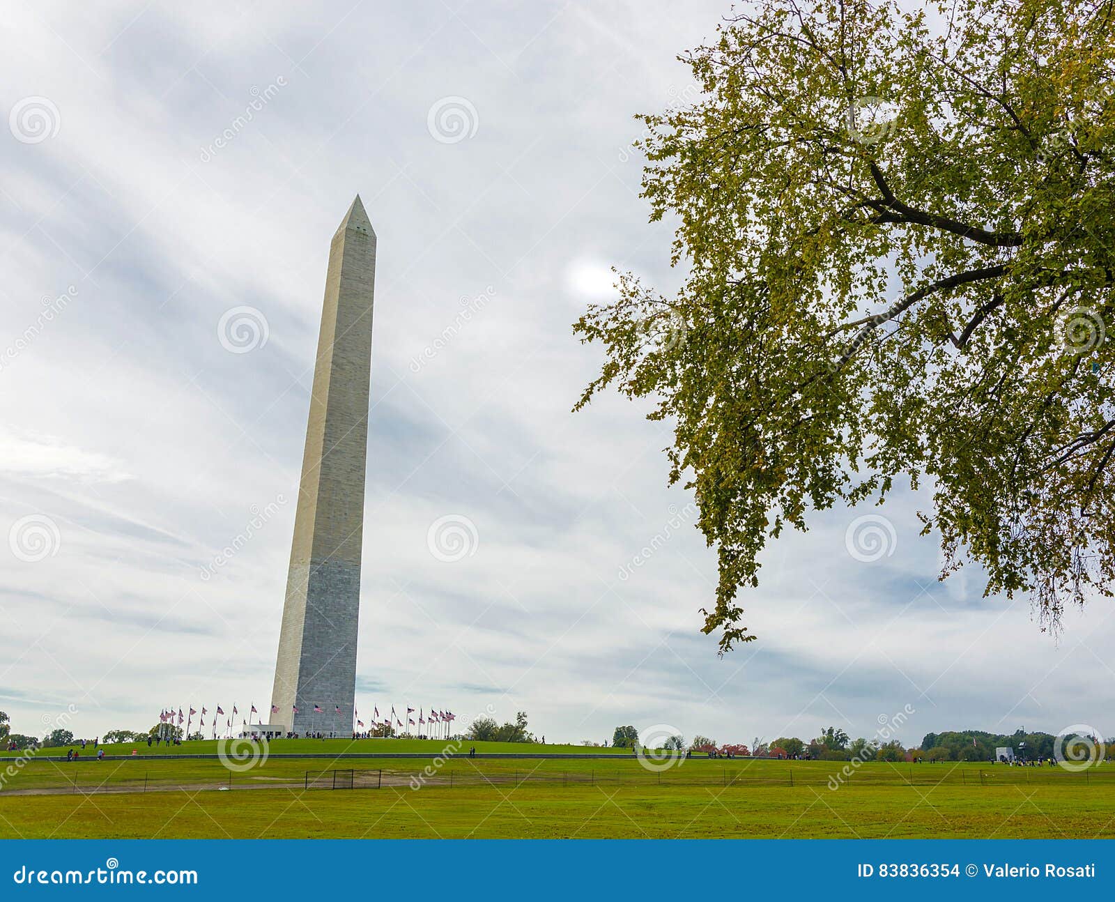 George Washington Monument with Trees Stock Photo - Image of ...