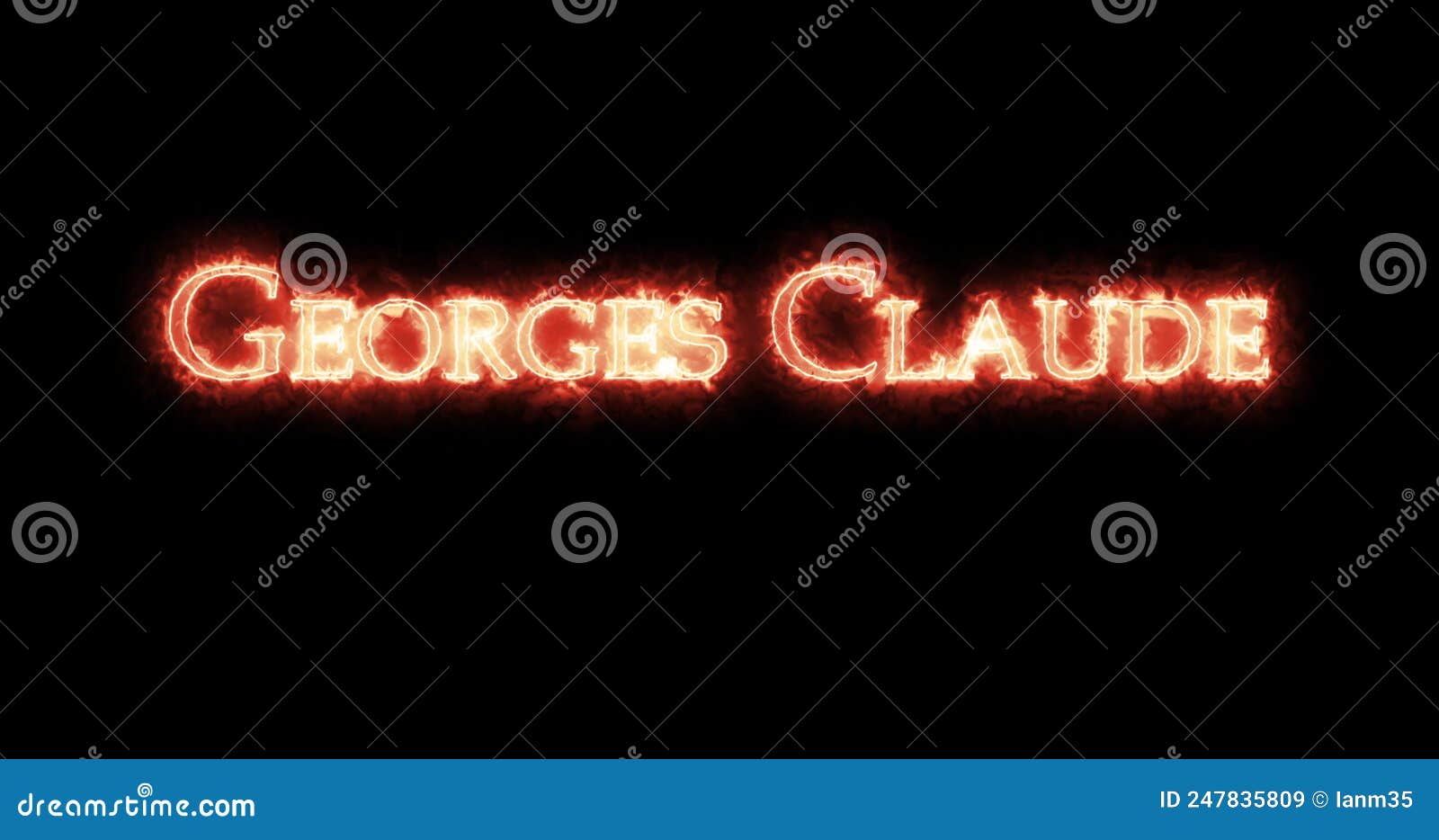 Georges Claude Written with Fire. Loop Stock Video - Video of name ...