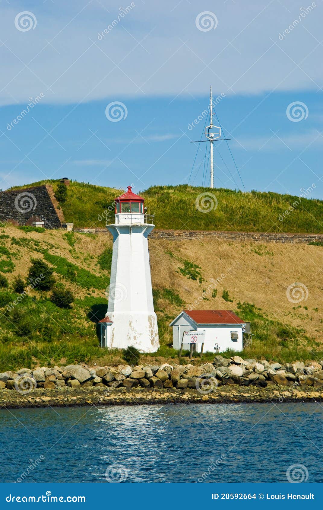 Georges Island Lighthouse, Halifax Stock Photo - Image of view, blue ...
