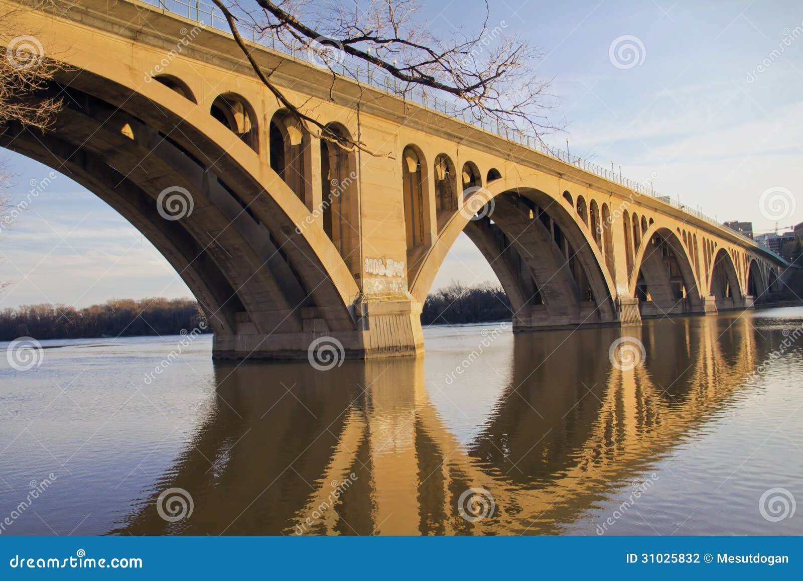 Georgetown Bridge stock photo. Image of potomac, yellow - 31025832