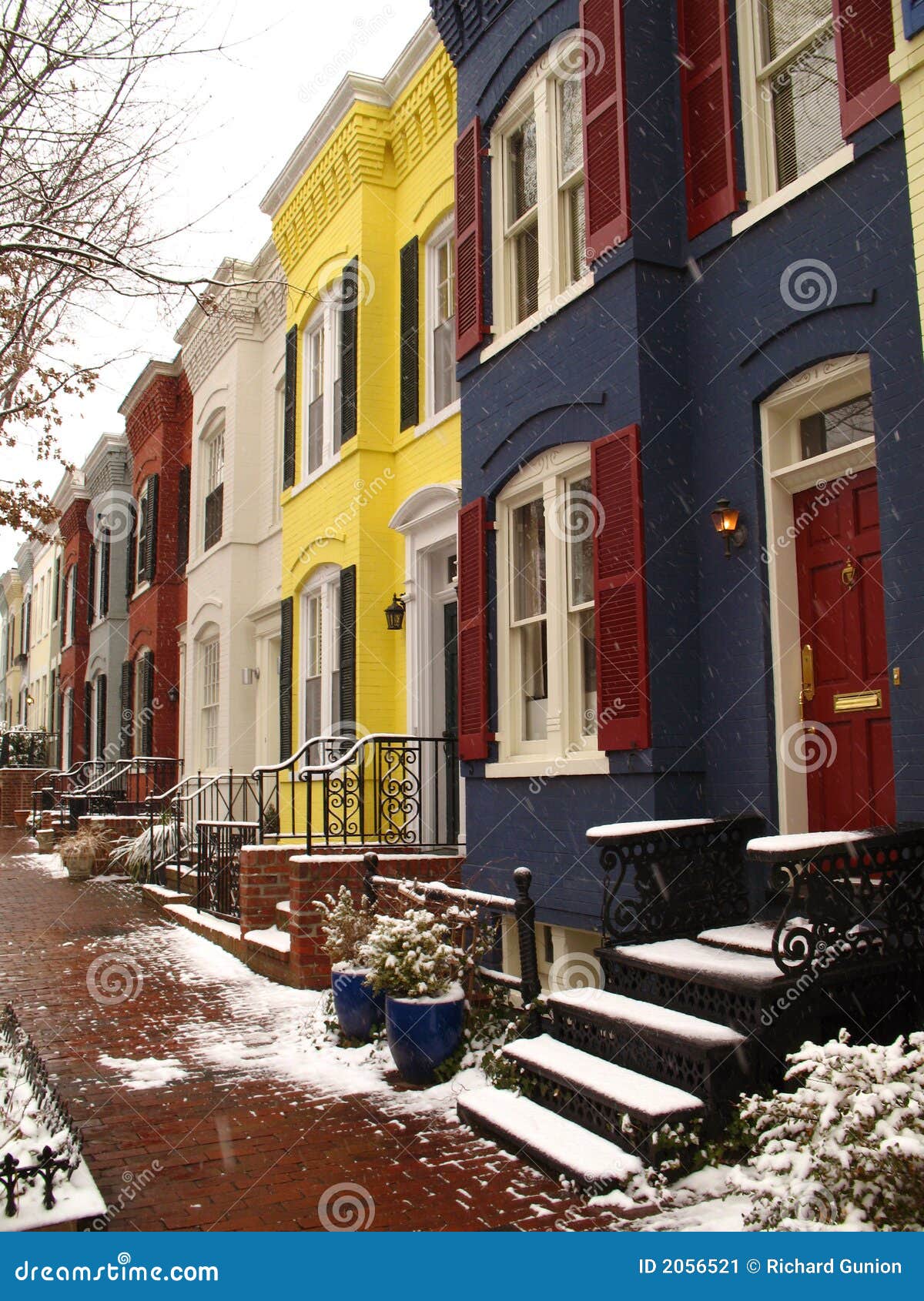 Georgetown Colors stock image. Image of houses, sidewalk - 2056521