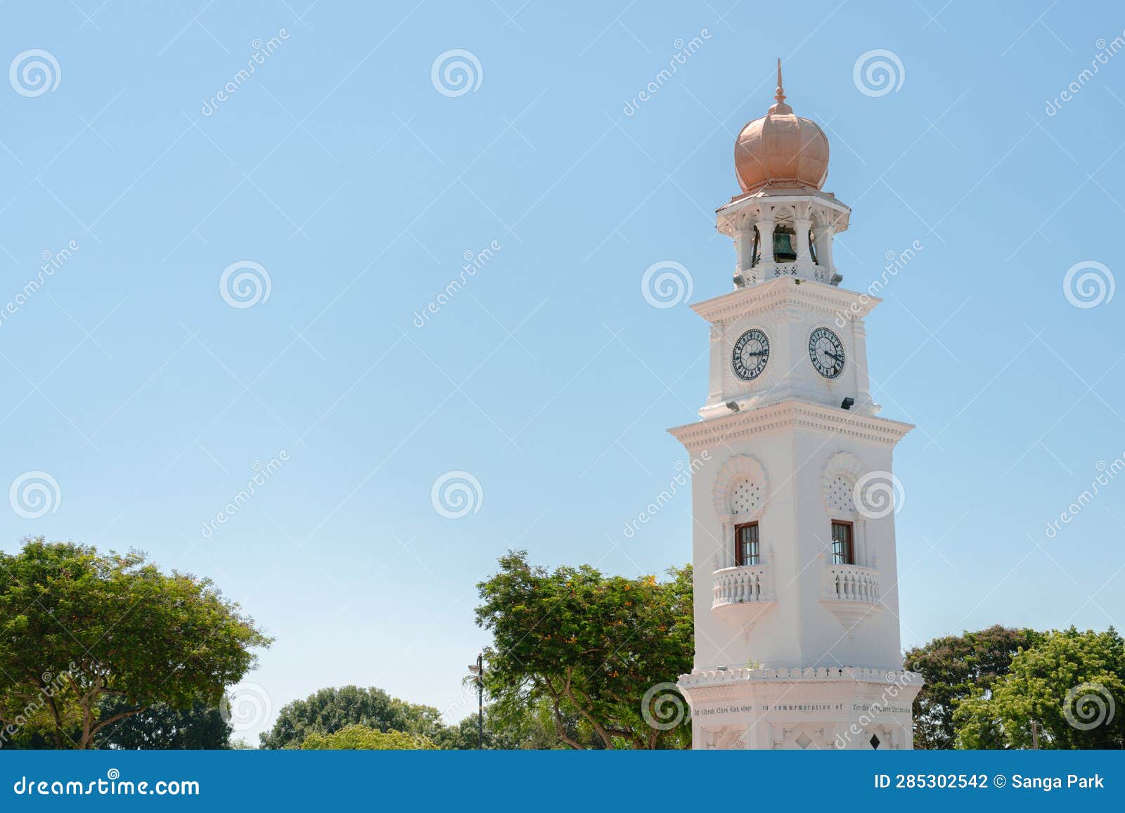 Georgetown Jubilee Clock Tower in Penang, Malaysia Stock Photo - Image ...
