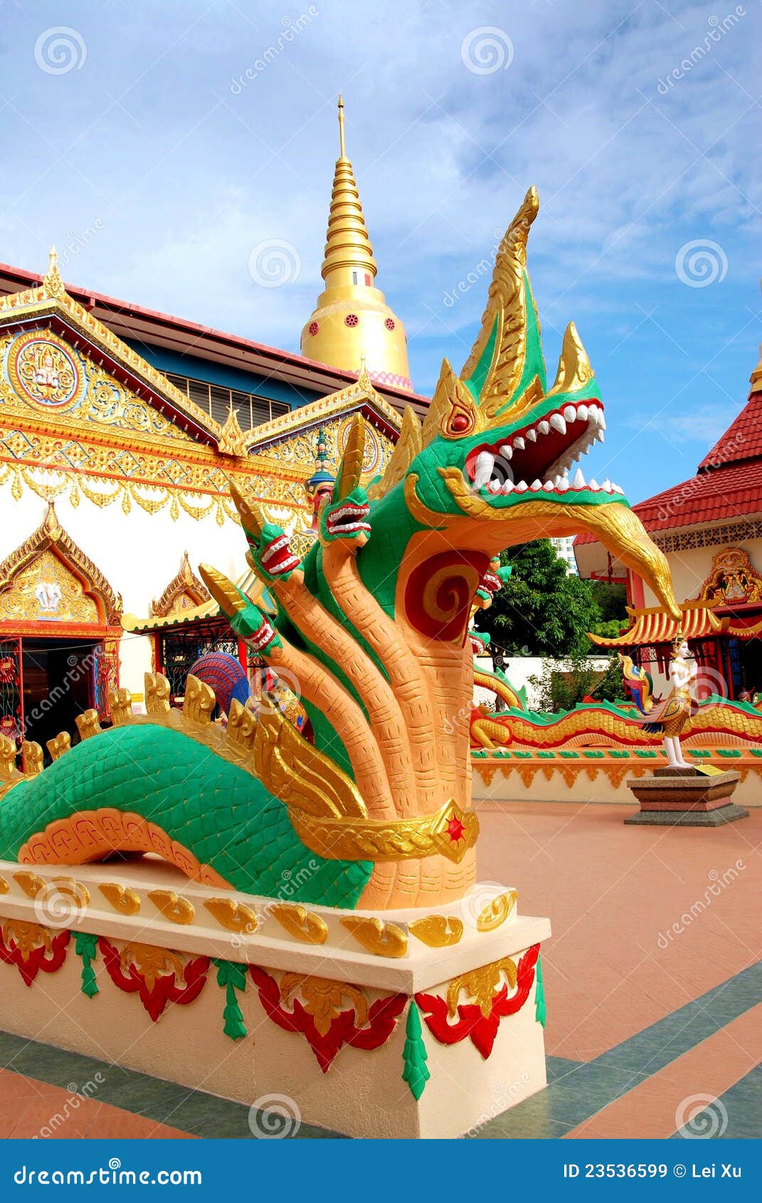 Georgetown, Malaysia: Thai Temple Naga Stock Image - Image of courtyard ...