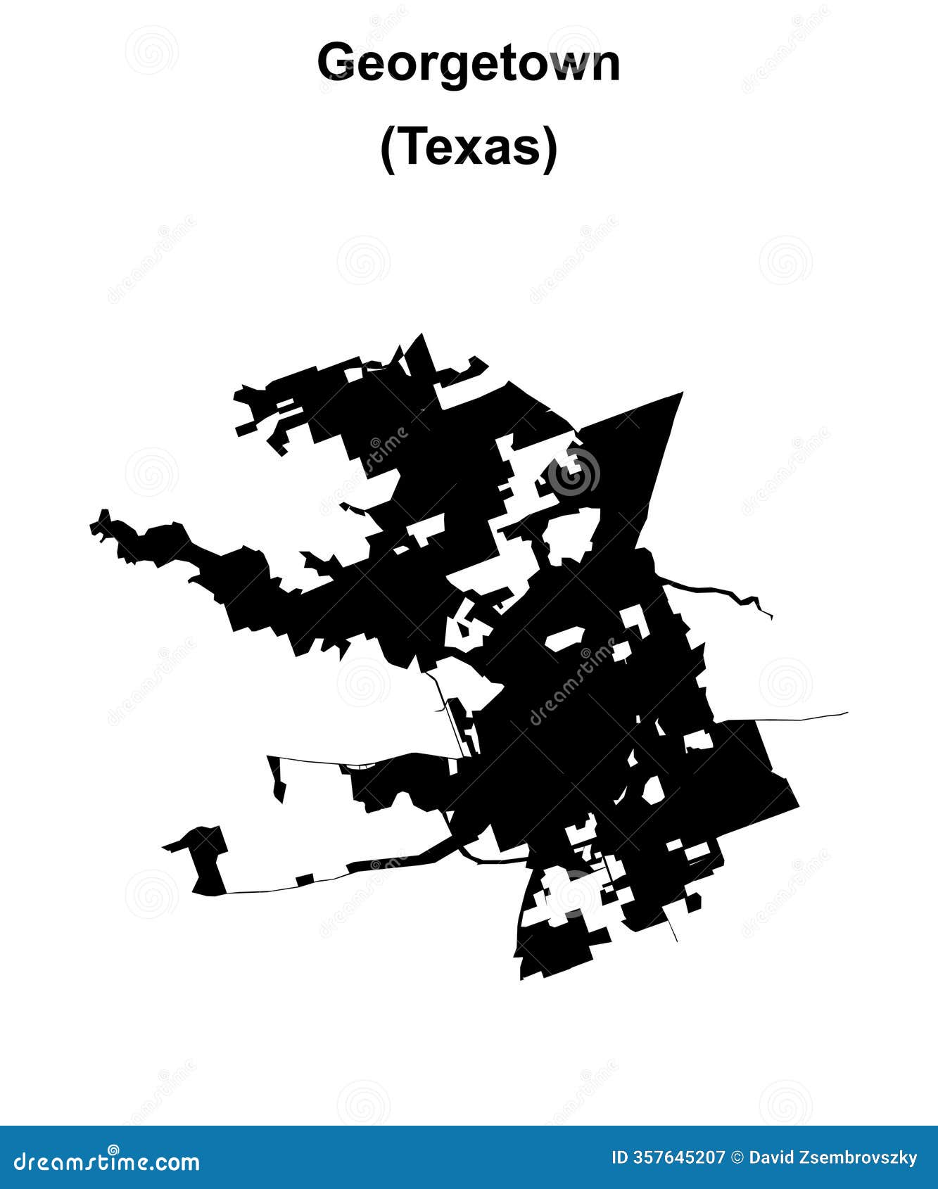 Georgetown outline map stock vector. Illustration of texas - 357645207
