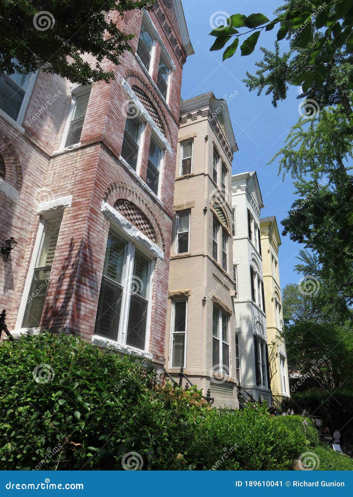 Georgetown Row Homes in Summer Stock Image - Image of georgetown, house ...