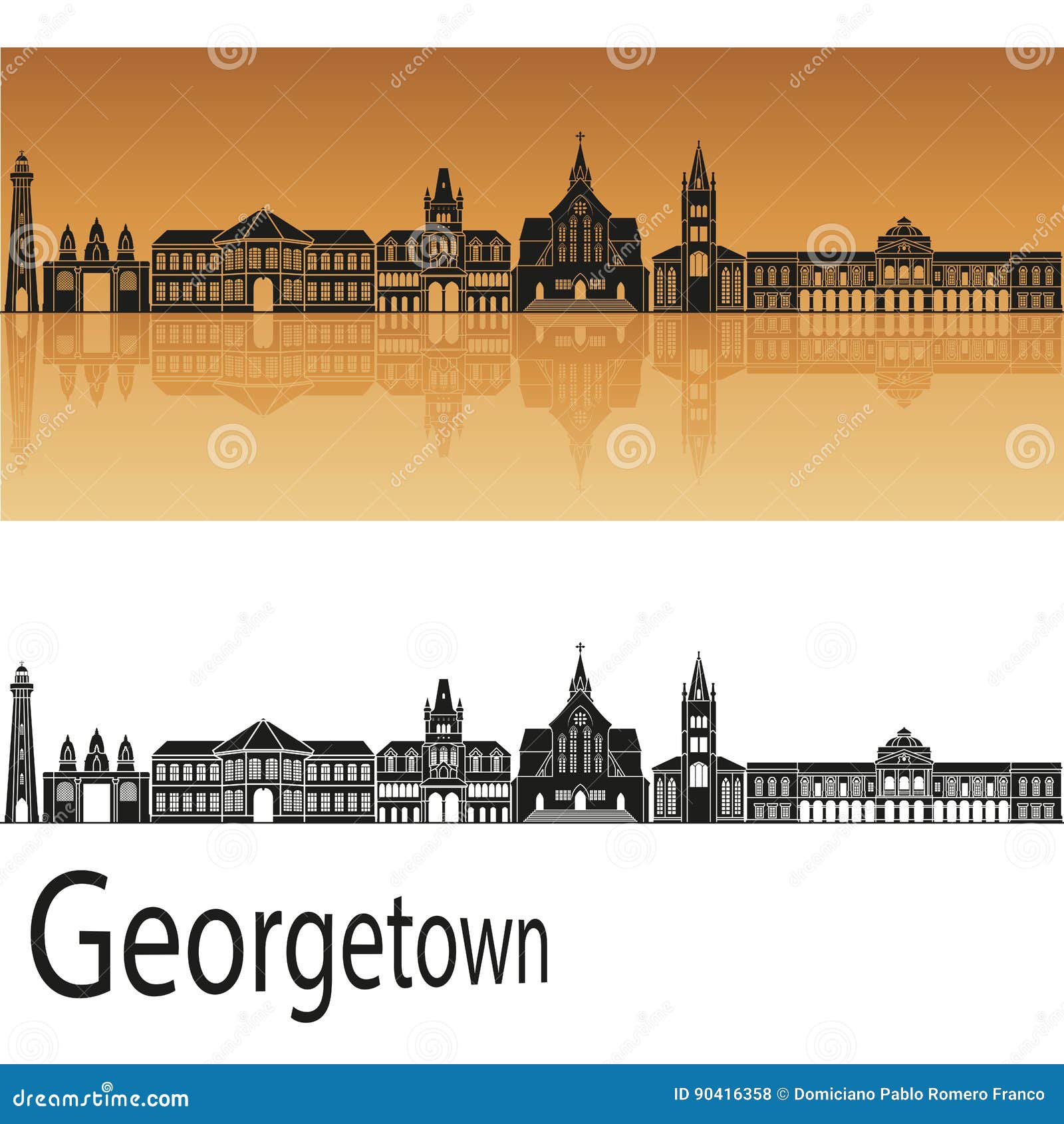 Georgetown Skyline stock vector. Illustration of america - 90416358