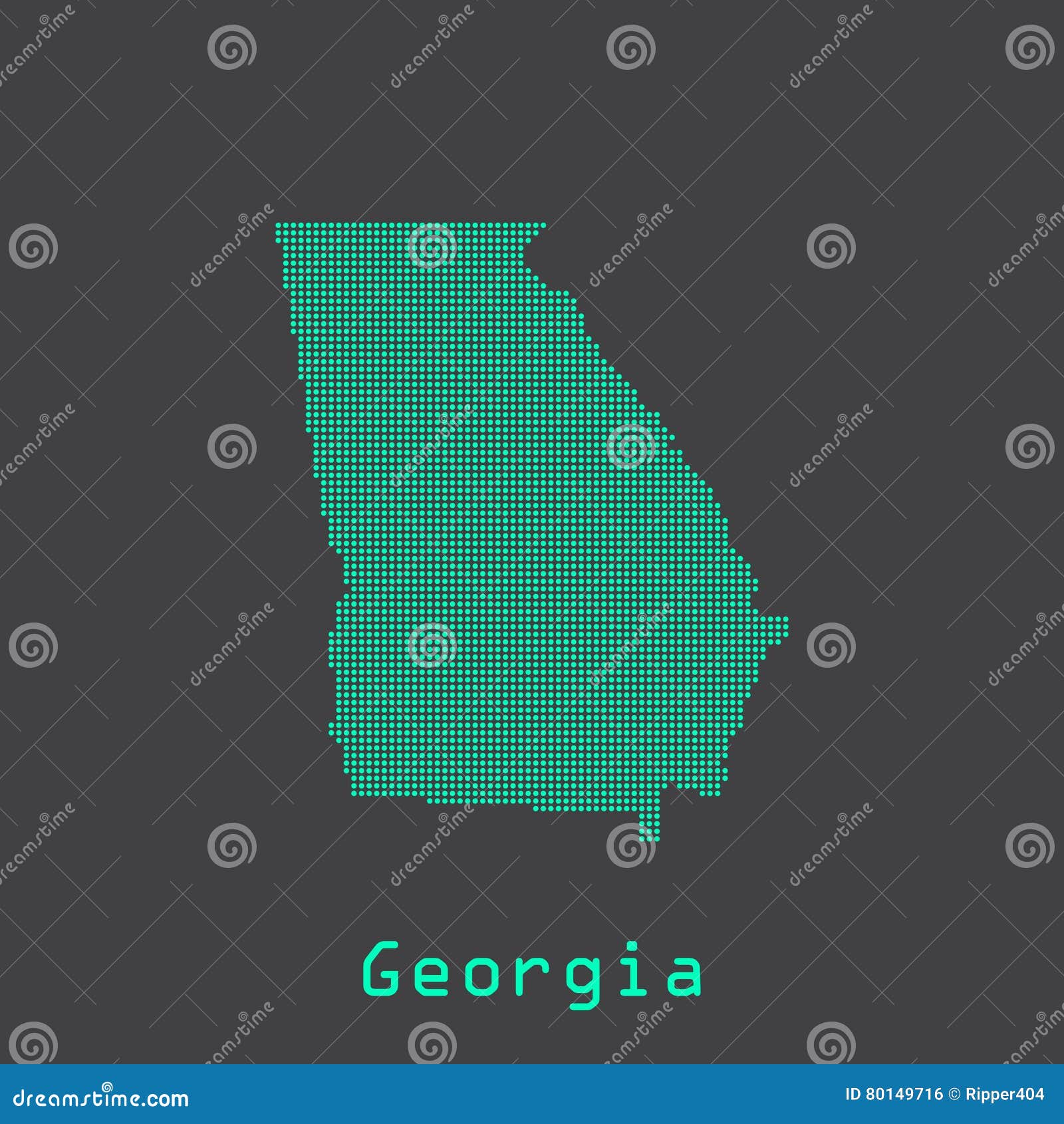 Georgia Abstract Dots State Map. Dotted Style Stock Vector ...
