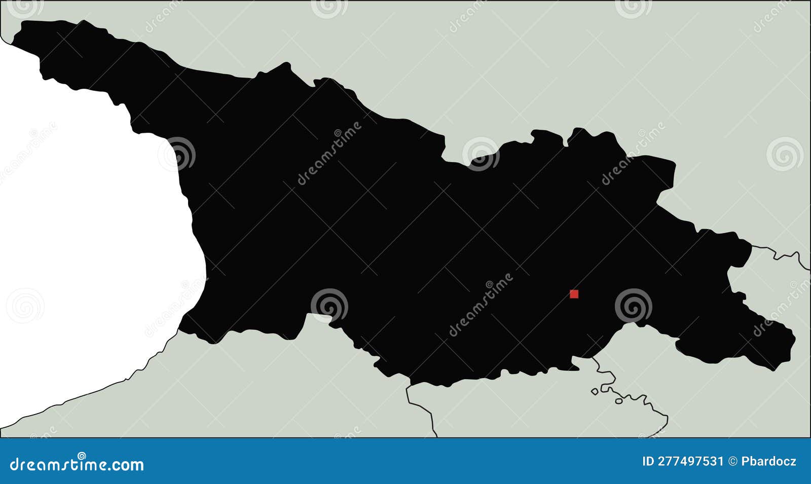 Detailed Georgia Silhouette Map. Stock Vector - Illustration of nation ...