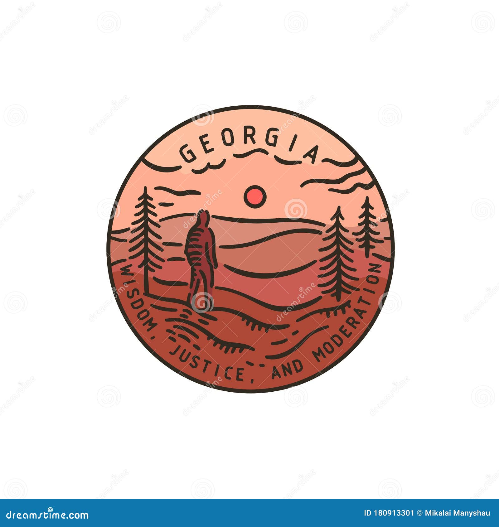 Georgia. Blue Ridge stock vector. Illustration of sunset - 180913301