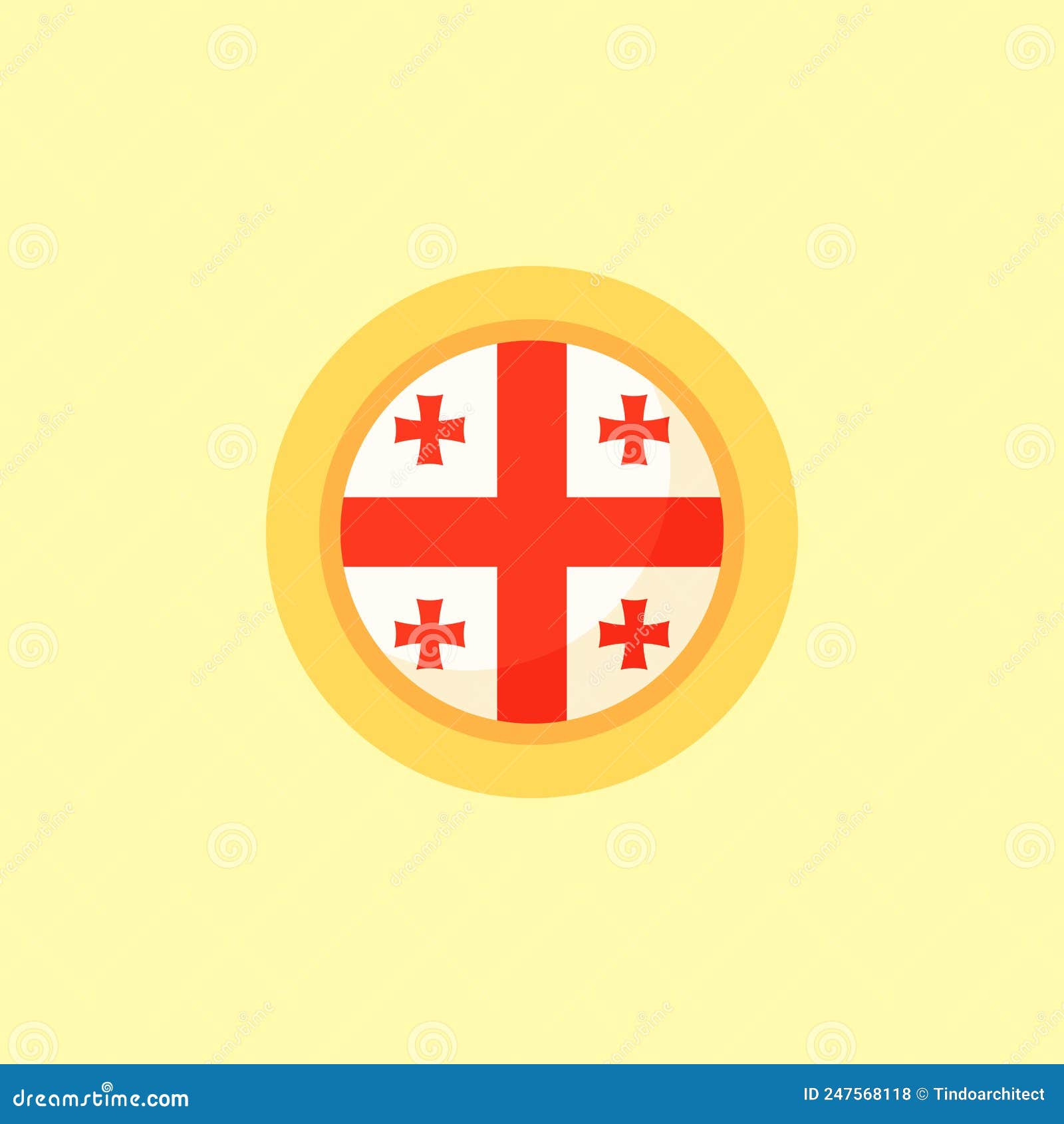 Georgia - Circular Flag stock vector. Illustration of round - 247568118