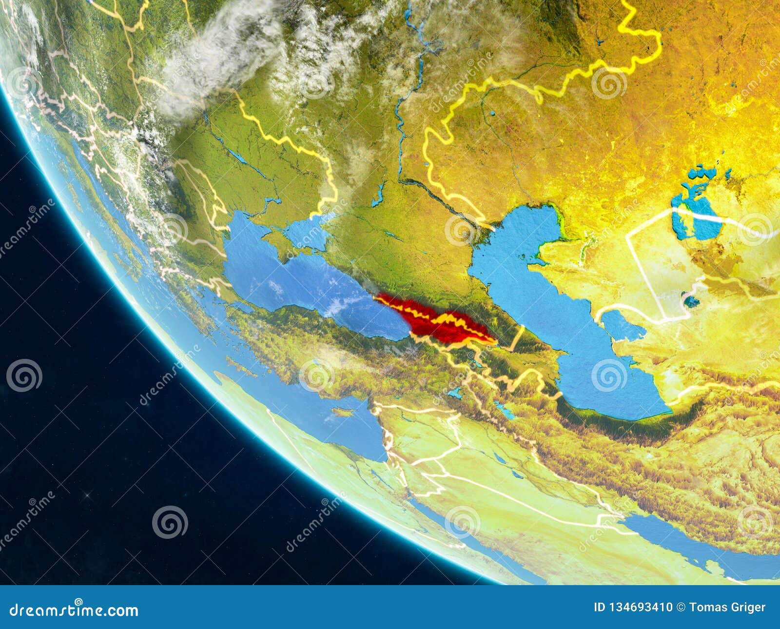 Georgia Del Espacio En La Tierra Stock de ilustración - Ilustración de ...