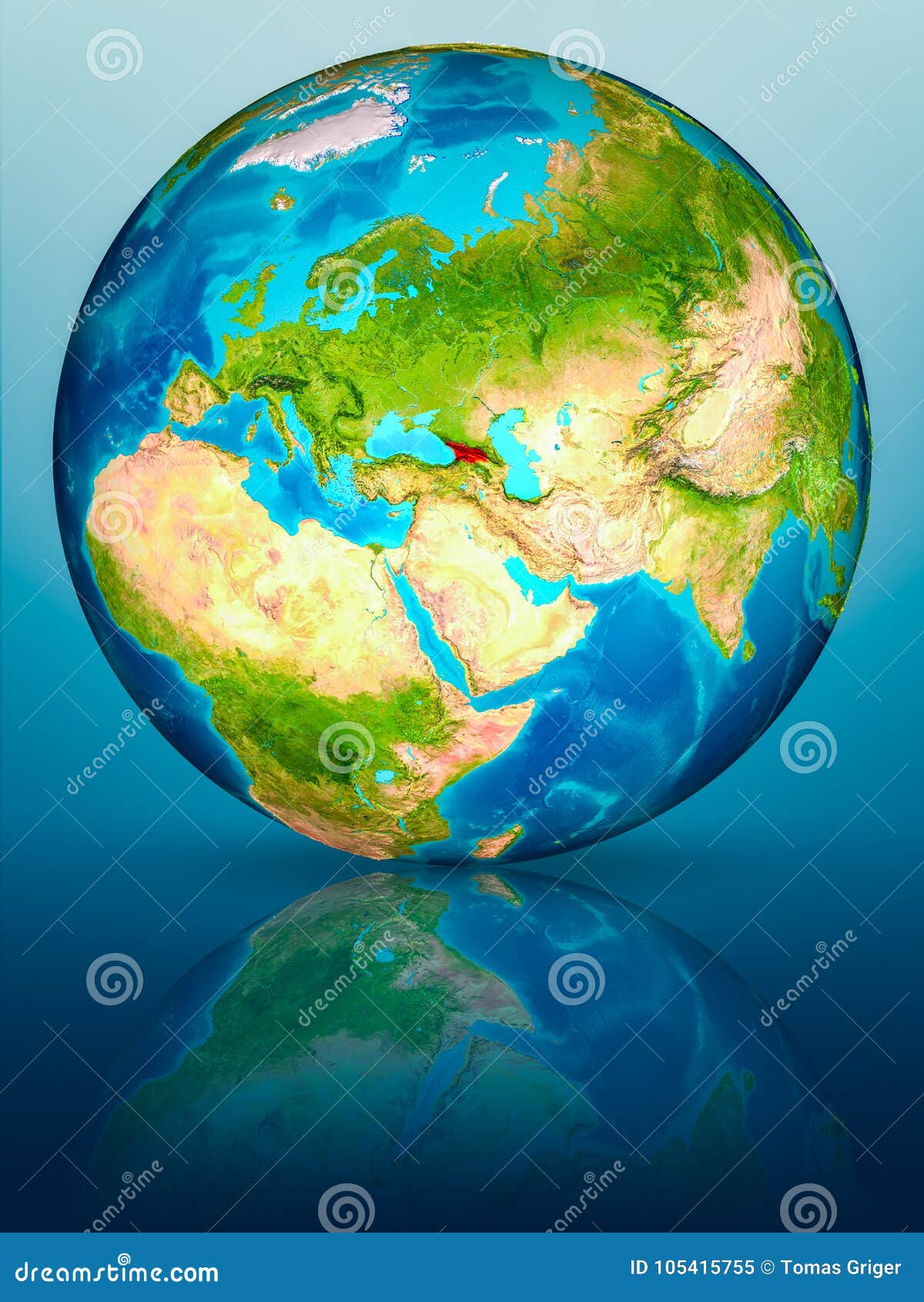 Georgia on Earth on Reflective Surface Stock Illustration ...