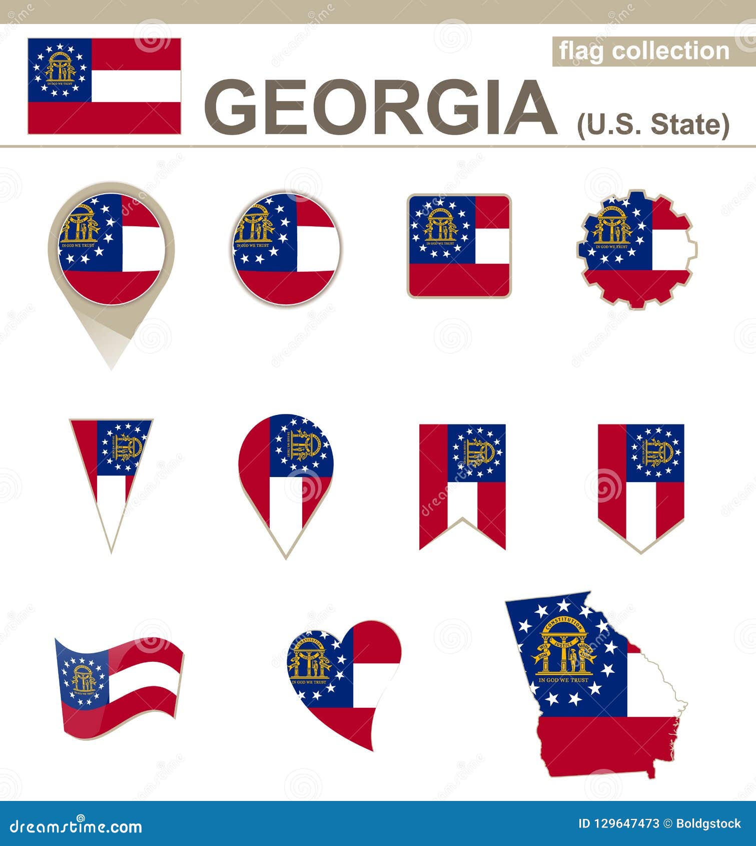 Georgia Flag Collection stock vector. Illustration of collection ...