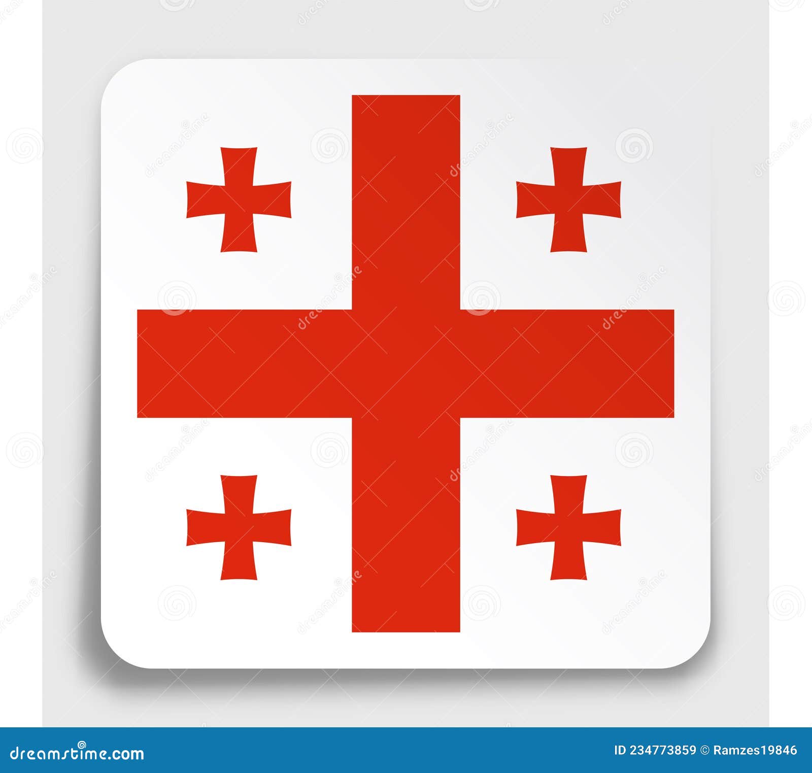 Georgia Flag Icon on Paper Square Sticker with Shadow. Button for ...