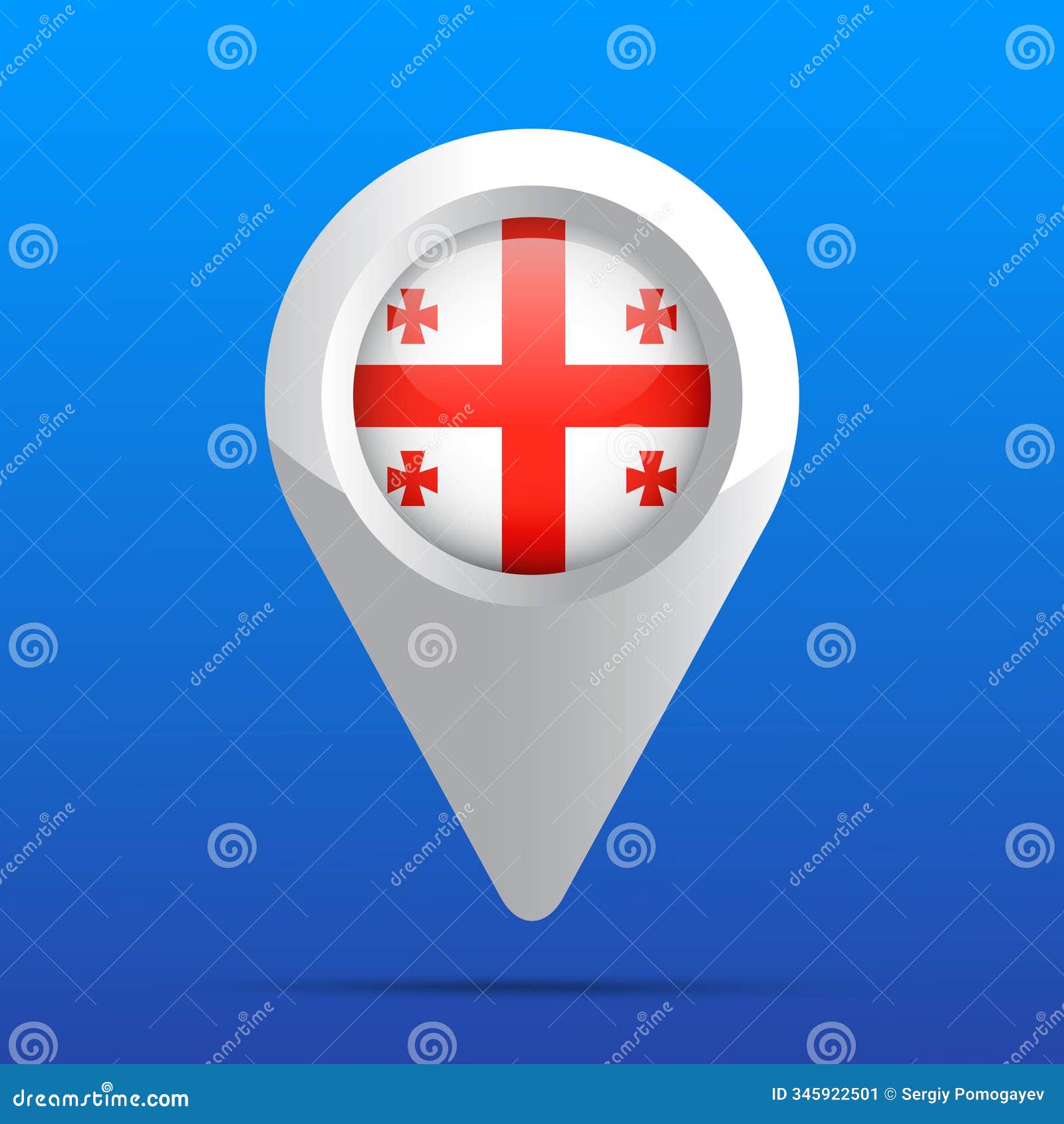 Georgia Flag Vector Collection. Pointers, Flags And Banners Flat Icon ...