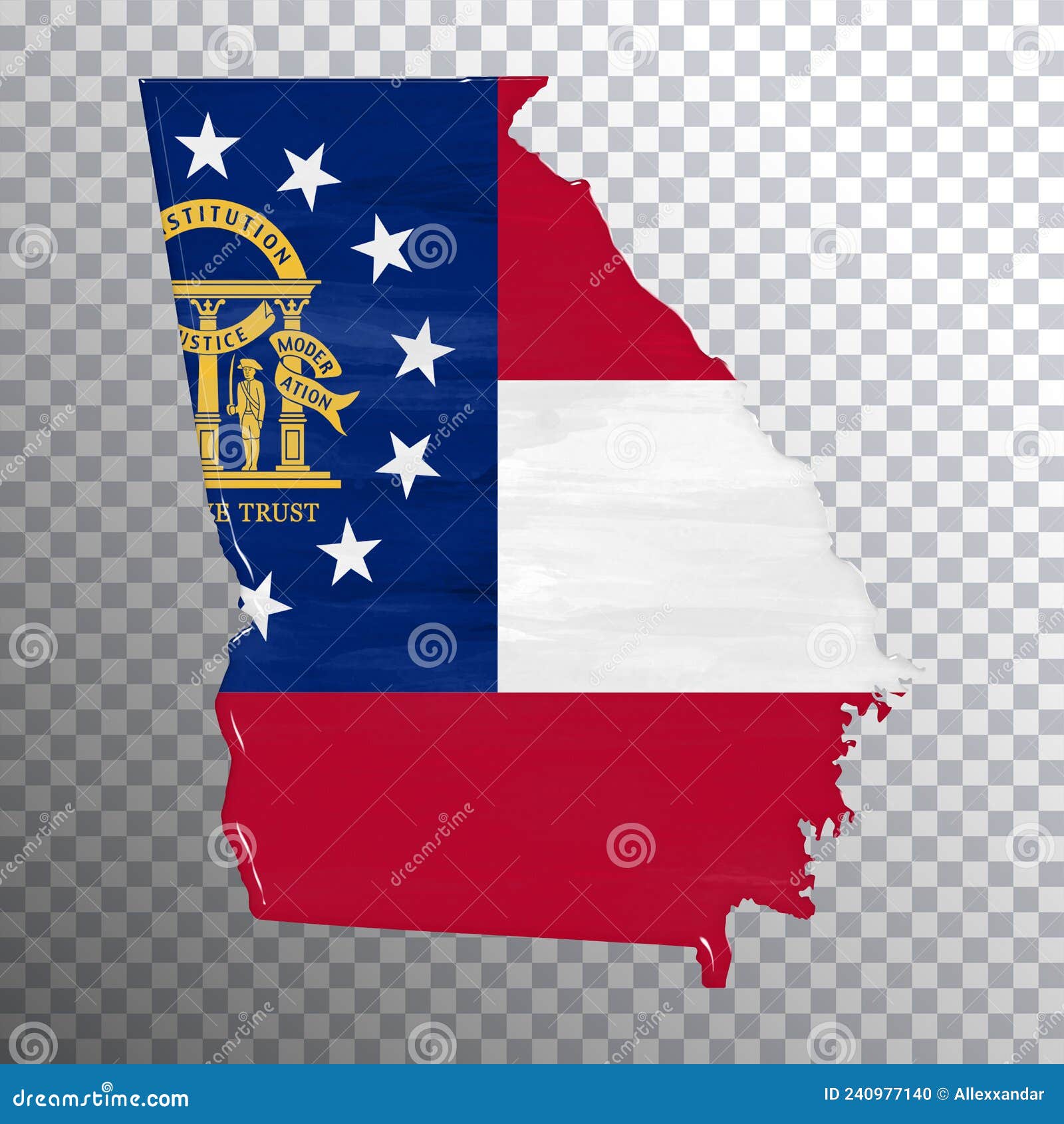 Georgia Flag and Map, Transparent Background Stock Photo - Image of ...