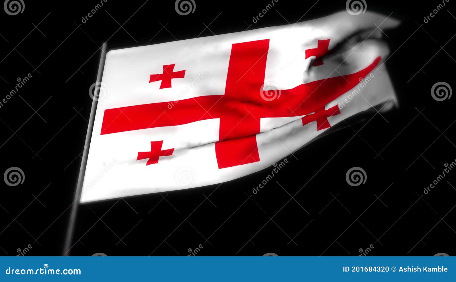 Georgia Flag , Realistic 3D Animation of Waving Flag. Georgia Flag ...