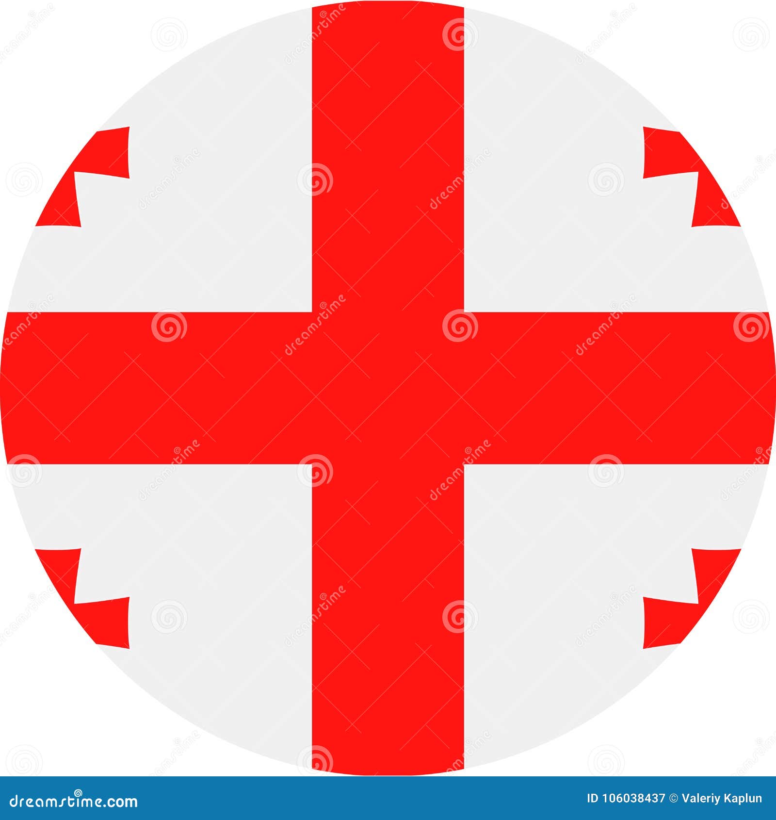 Georgia Flag Vector Round Flat Icon Stock Illustration - Illustration ...