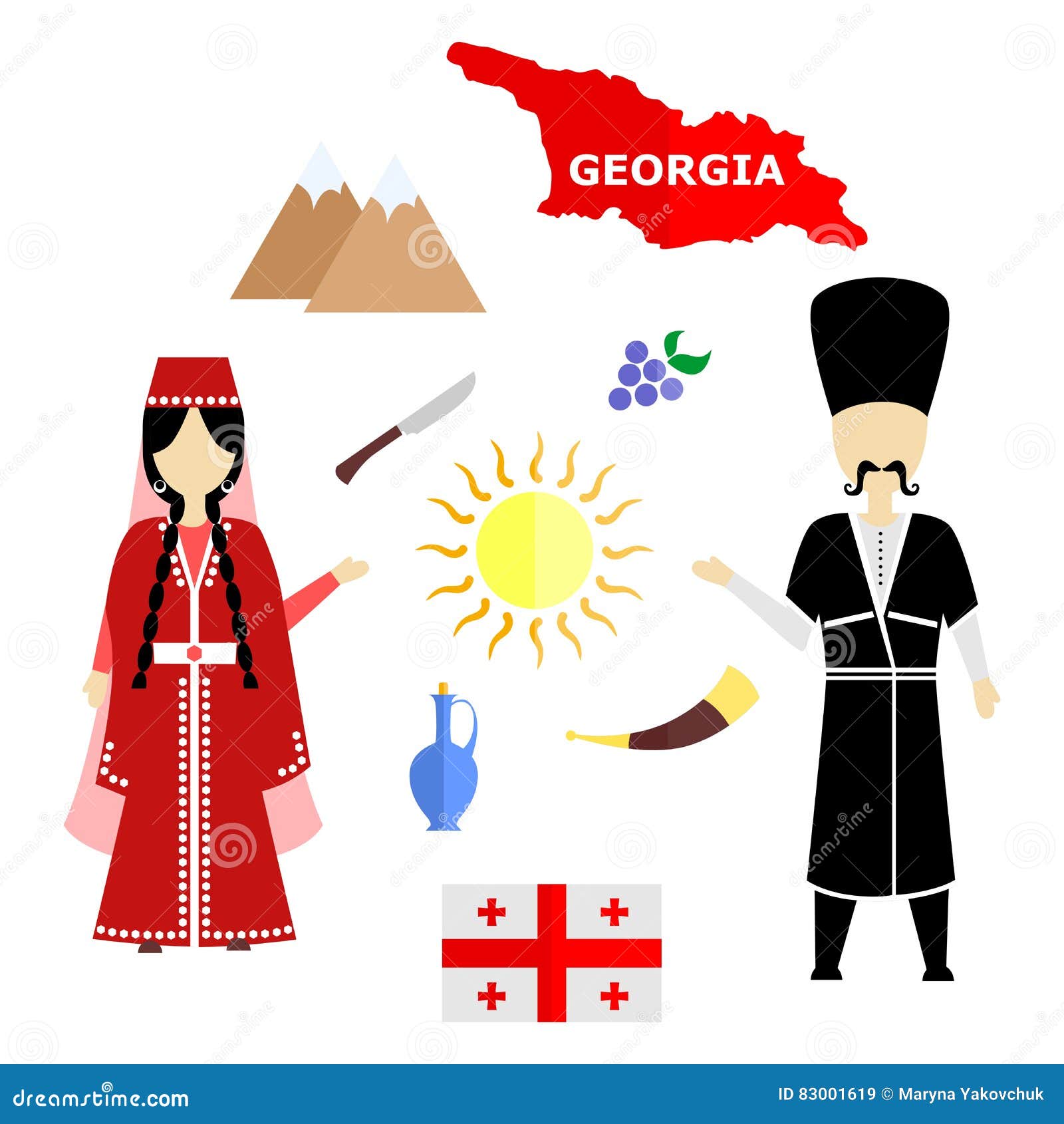Georgia flat design stock vector. Illustration of ethnos - 83001619