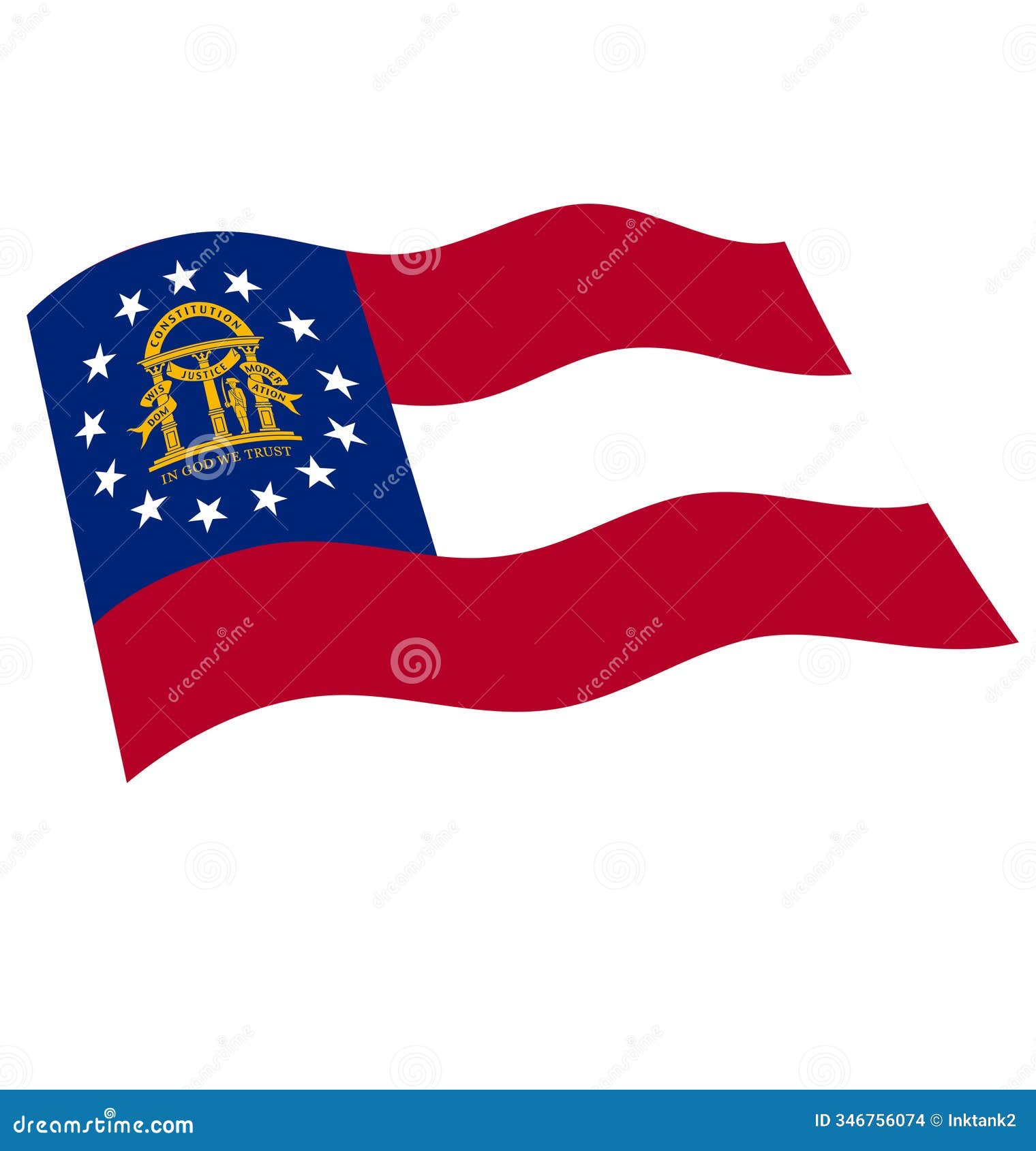 Georgia ga flag flying stock vector. Illustration of vector - 346756074