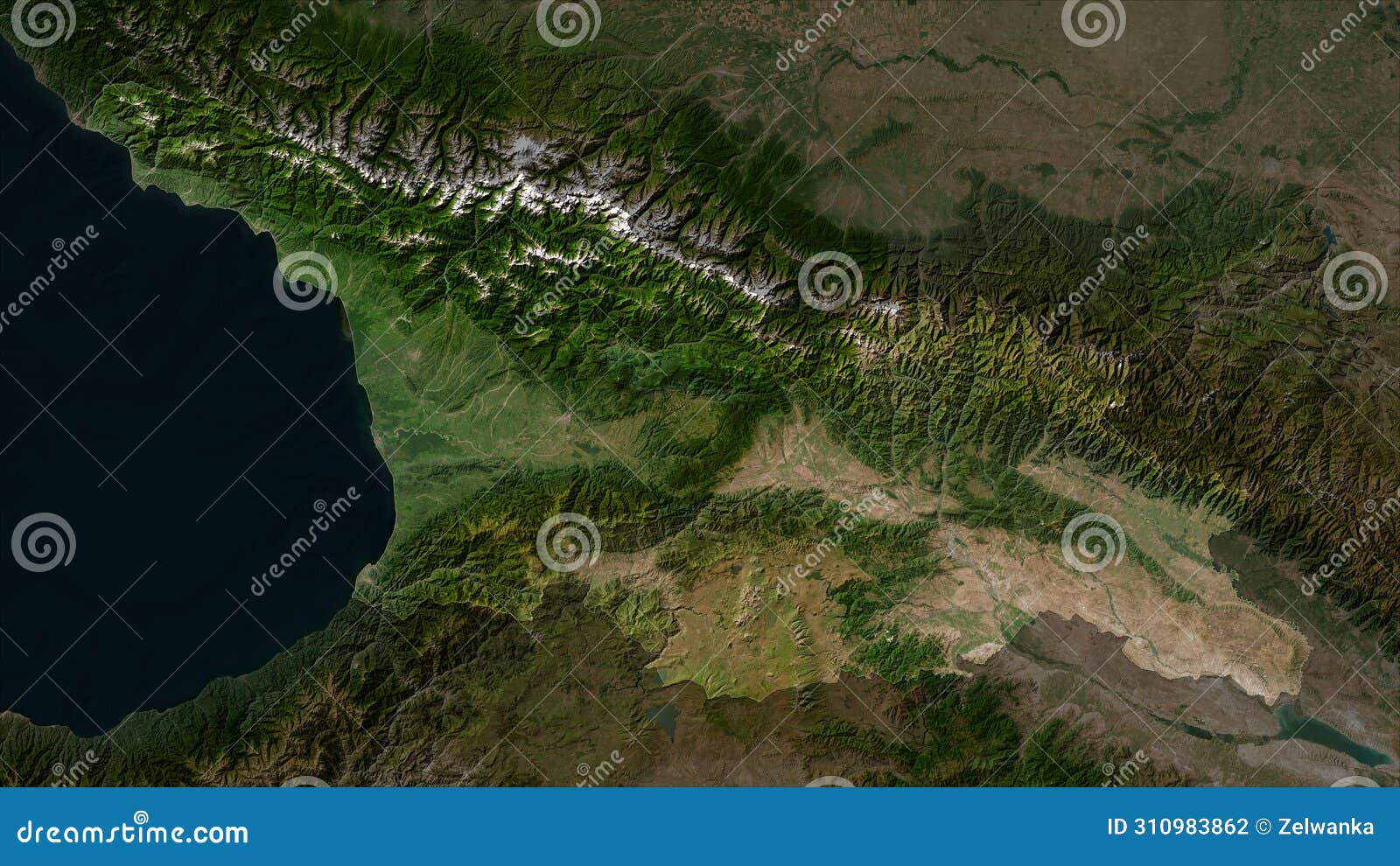 Georgia Highlighted. Low-res Satellite Stock Illustration ...
