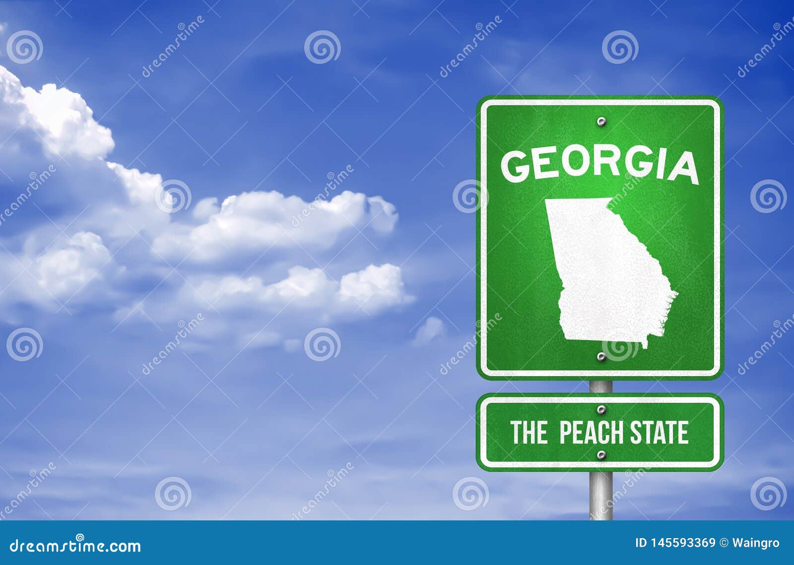 Georgia - Georgia Highway Sign Stock Illustration - Illustration of ...