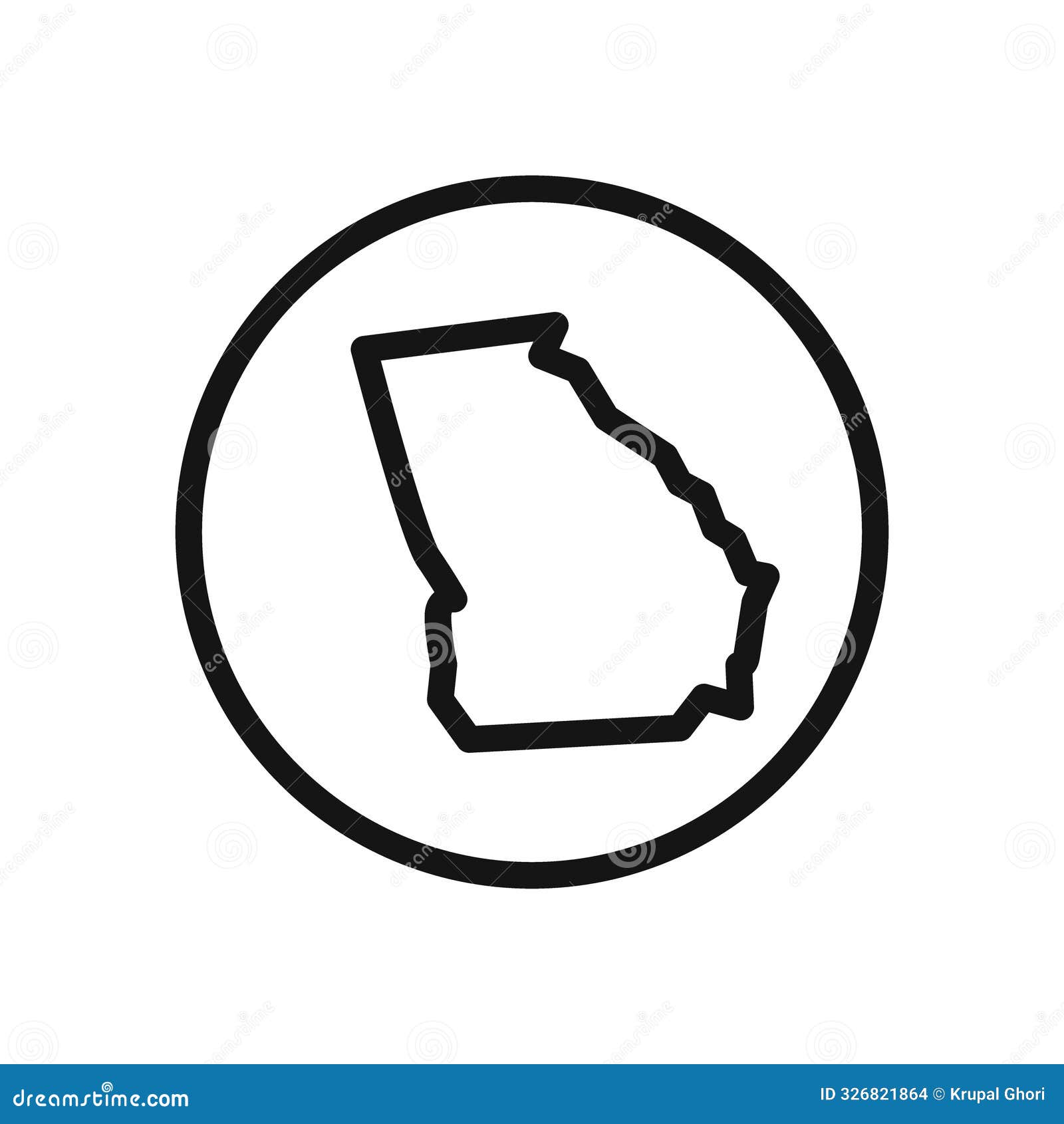 Georgia Icon Linear Vector Graphics Sign Stock Vector - Illustration of ...