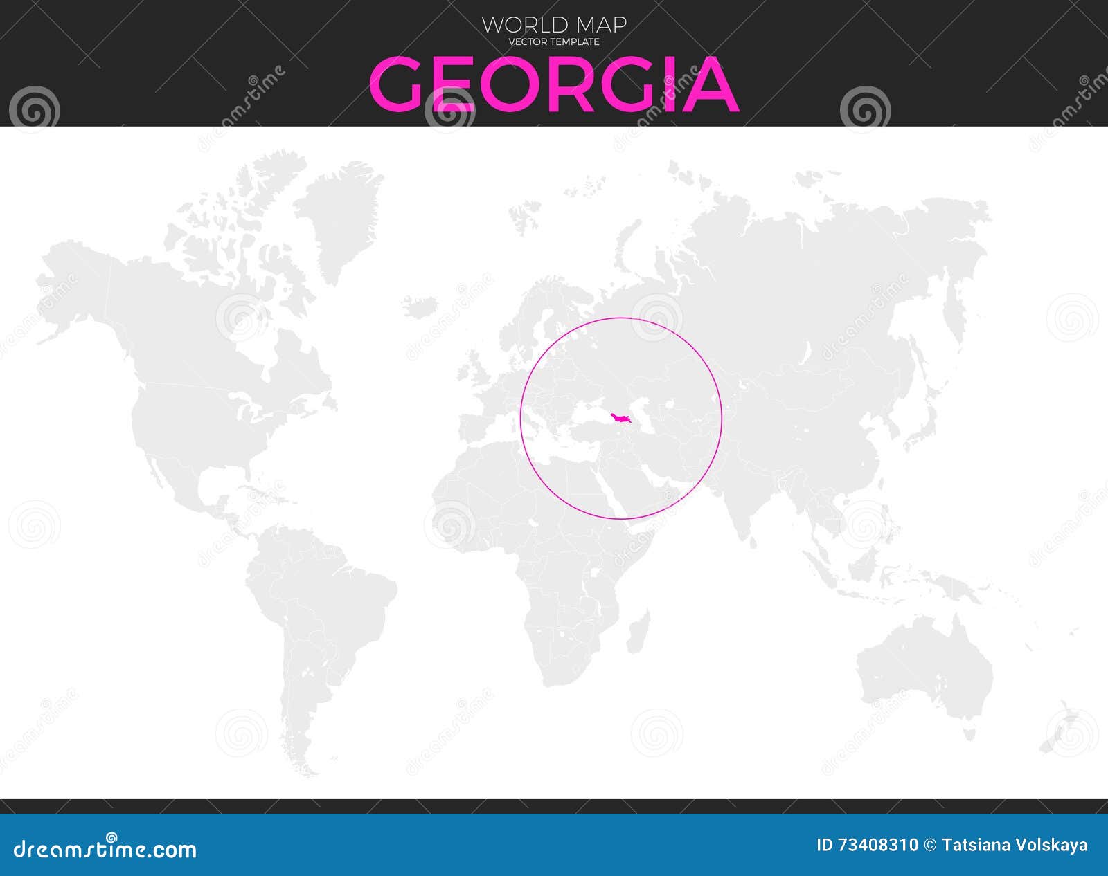 Georgia Location Map stock vector. Illustration of asia - 73408310