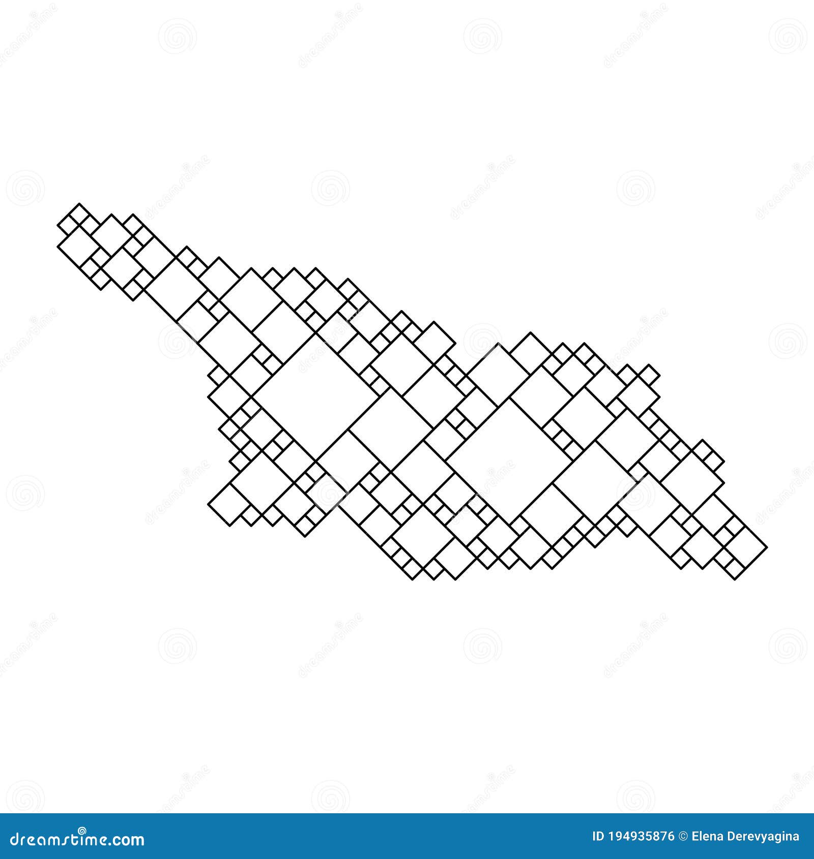 Georgia Map from Black Pattern from a Grid of Squares of Different ...